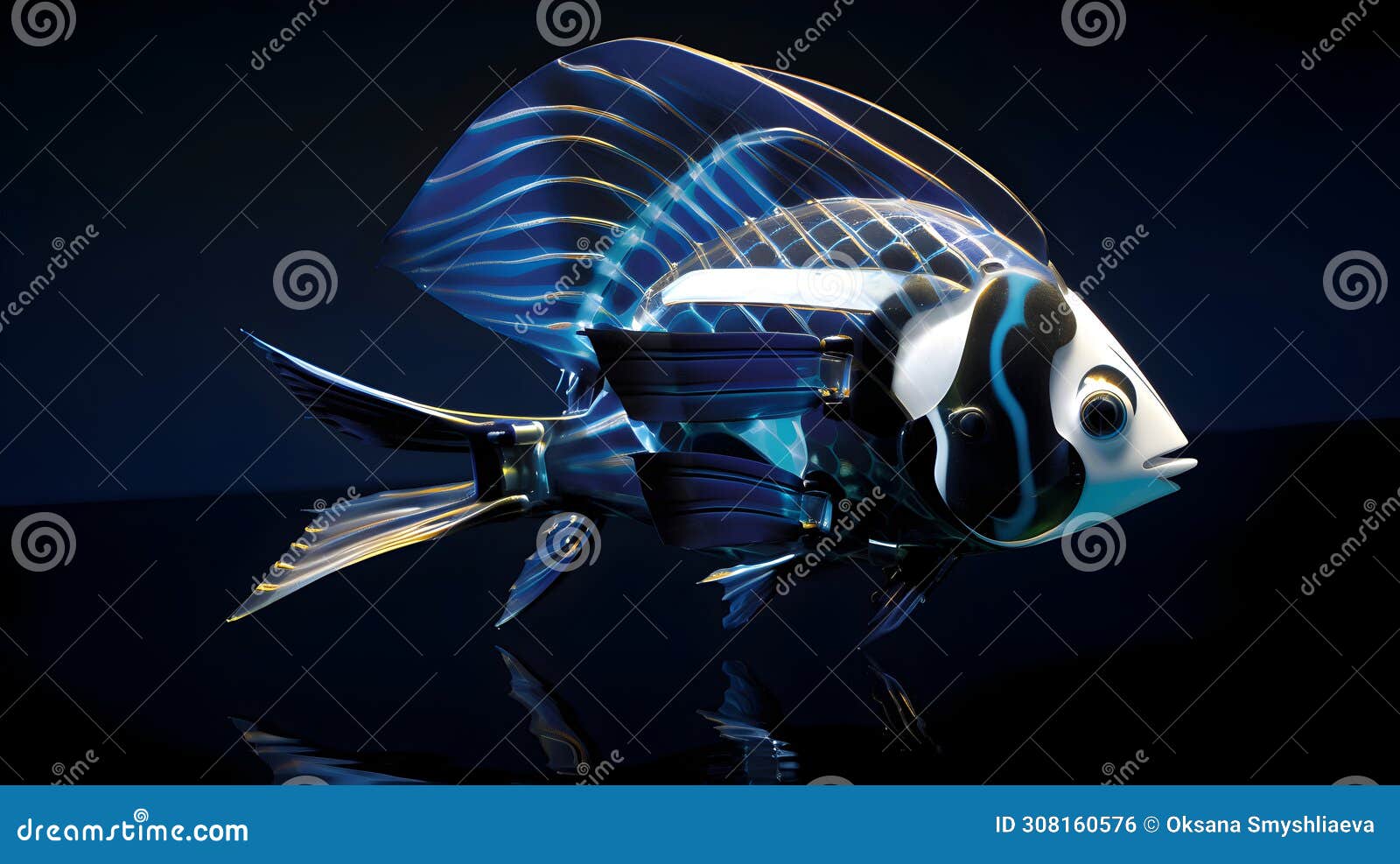 Fish Robot Technology. AI Illustration. Stock Photo - Image of metallic ...