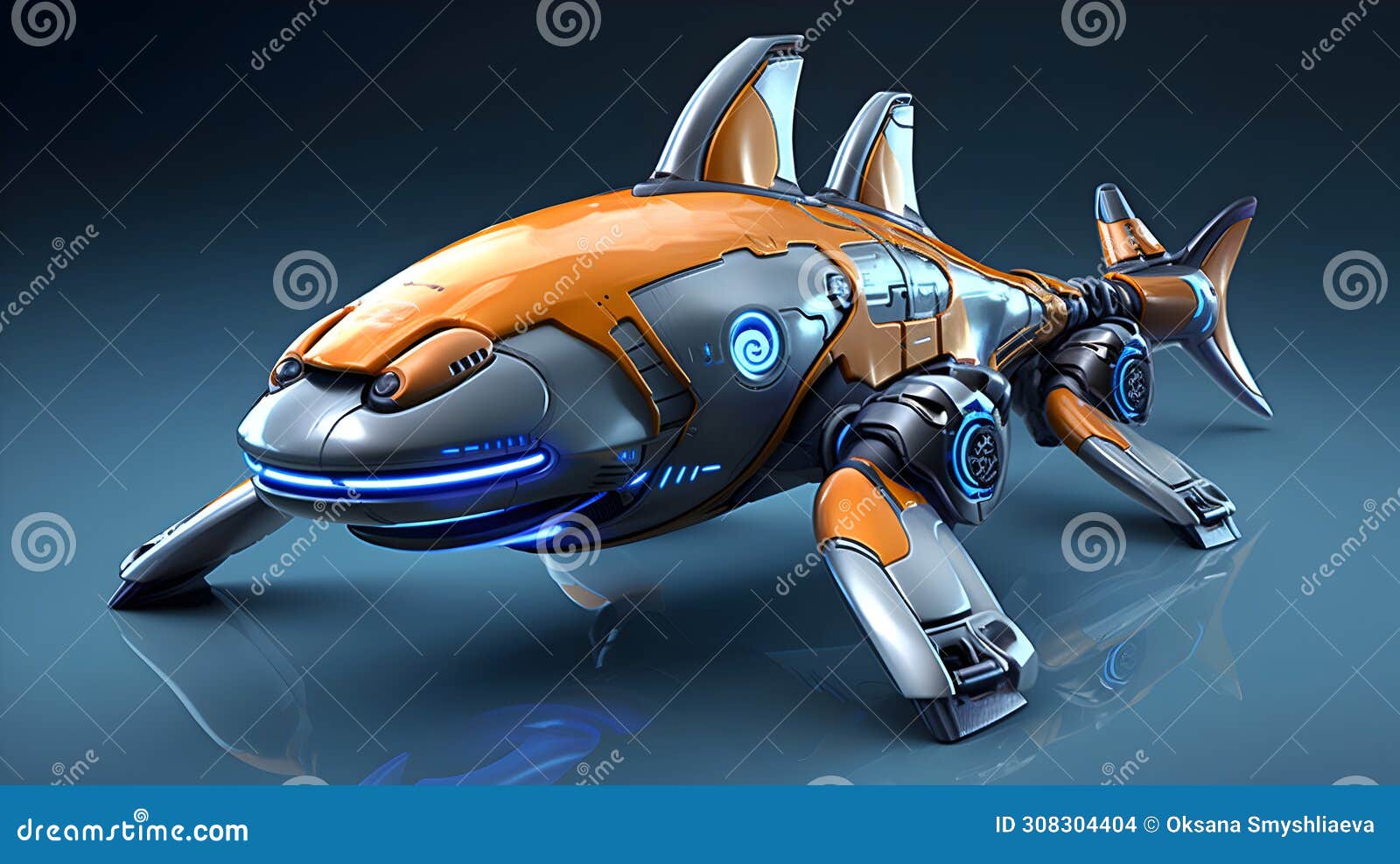 Fish Robot Technology. AI Illustration. Stock Photo - Image of robot ...