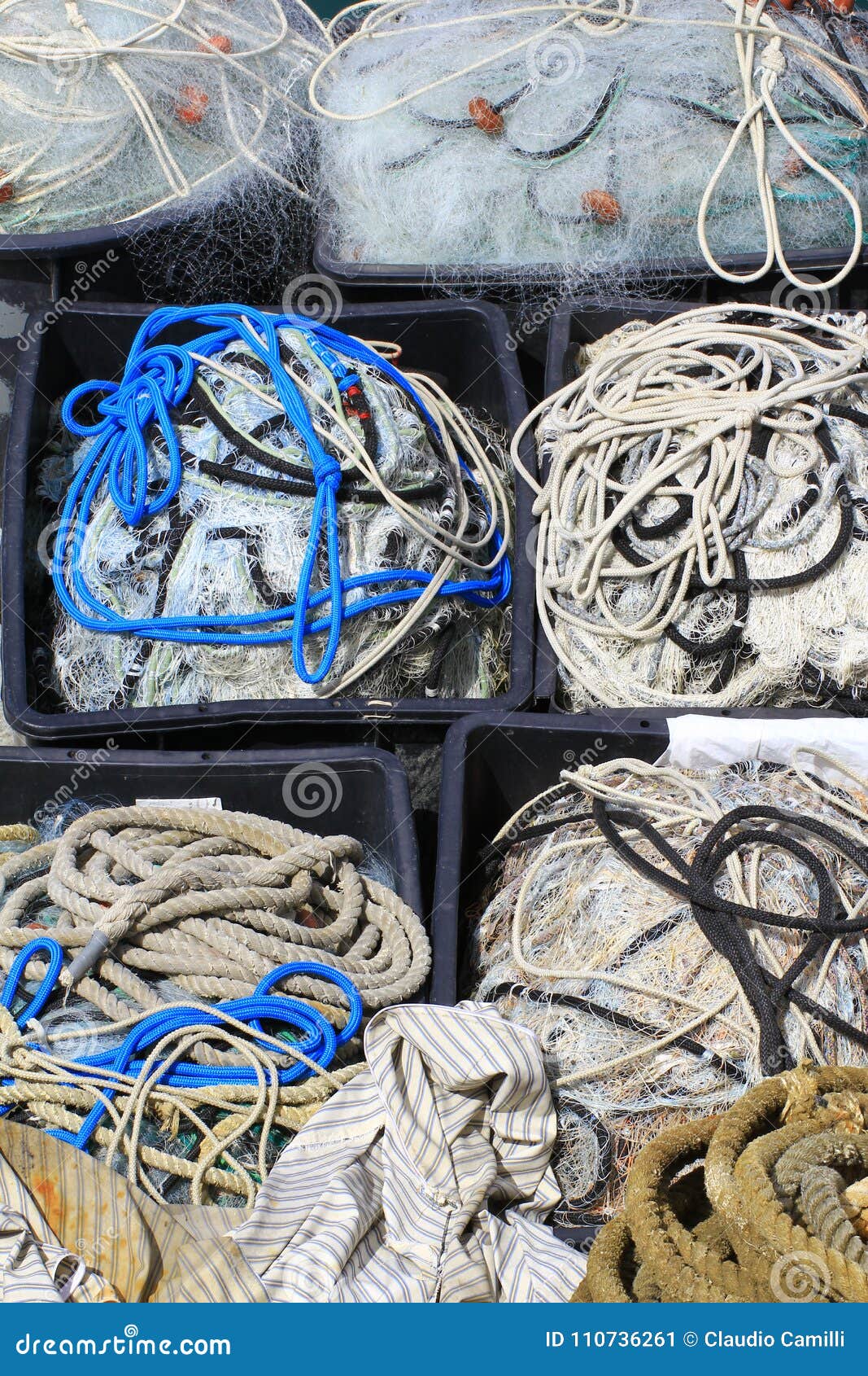Fish rope and net stock image. Image of used, rope, outdoors - 110736261