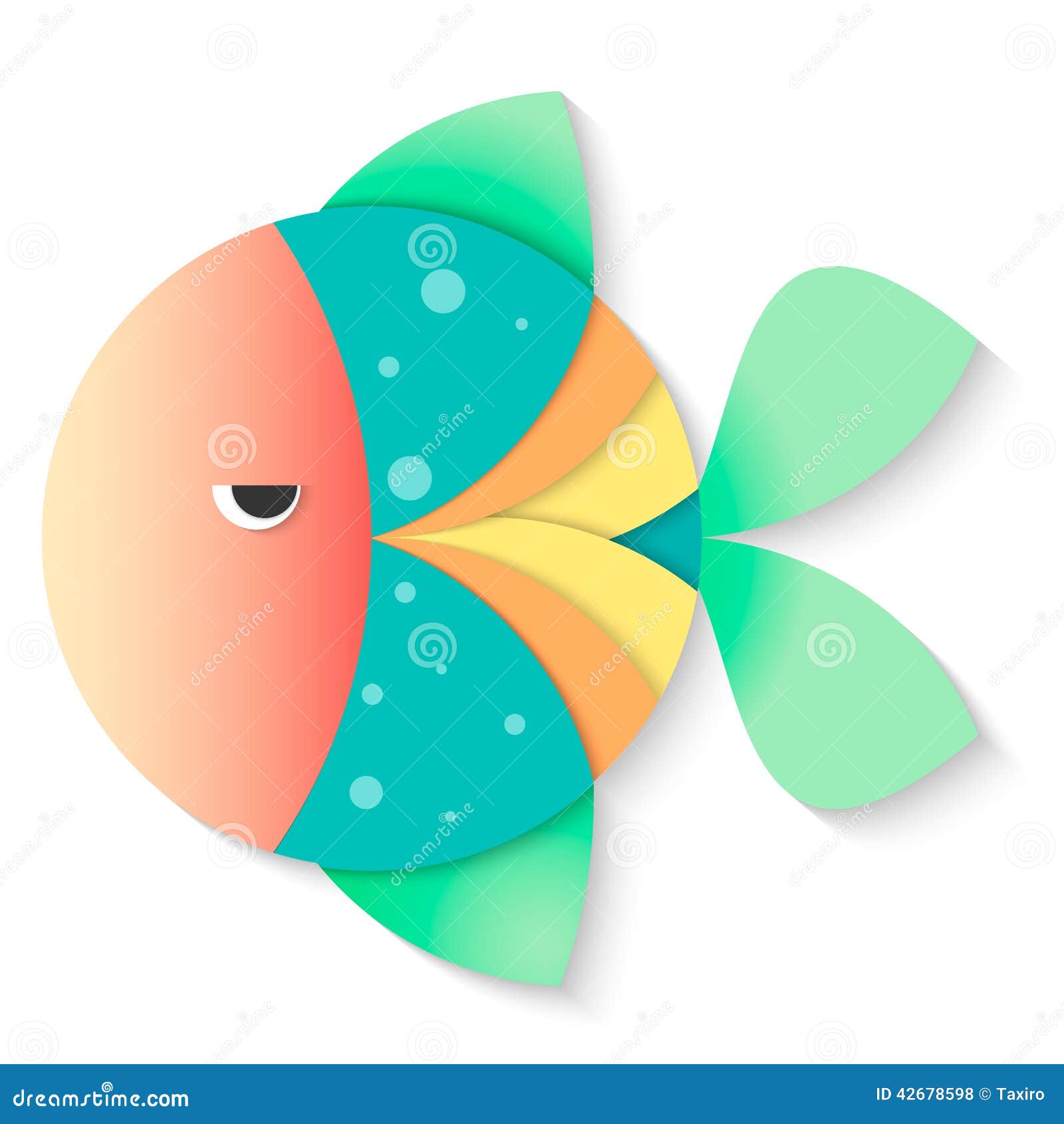 Fish round stock vector. Illustration of drawing, pale - 42678598