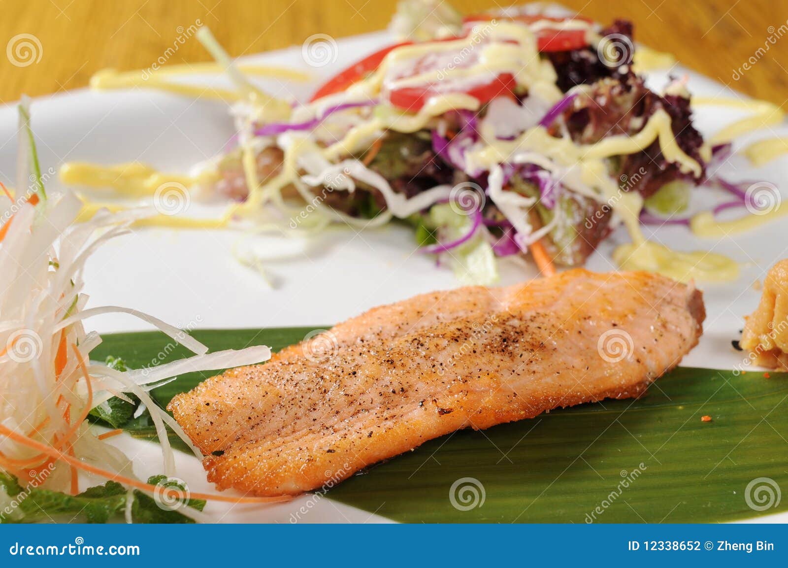 Fish row stock photo. Image of lettuce, gourmet, restaurant - 12338652