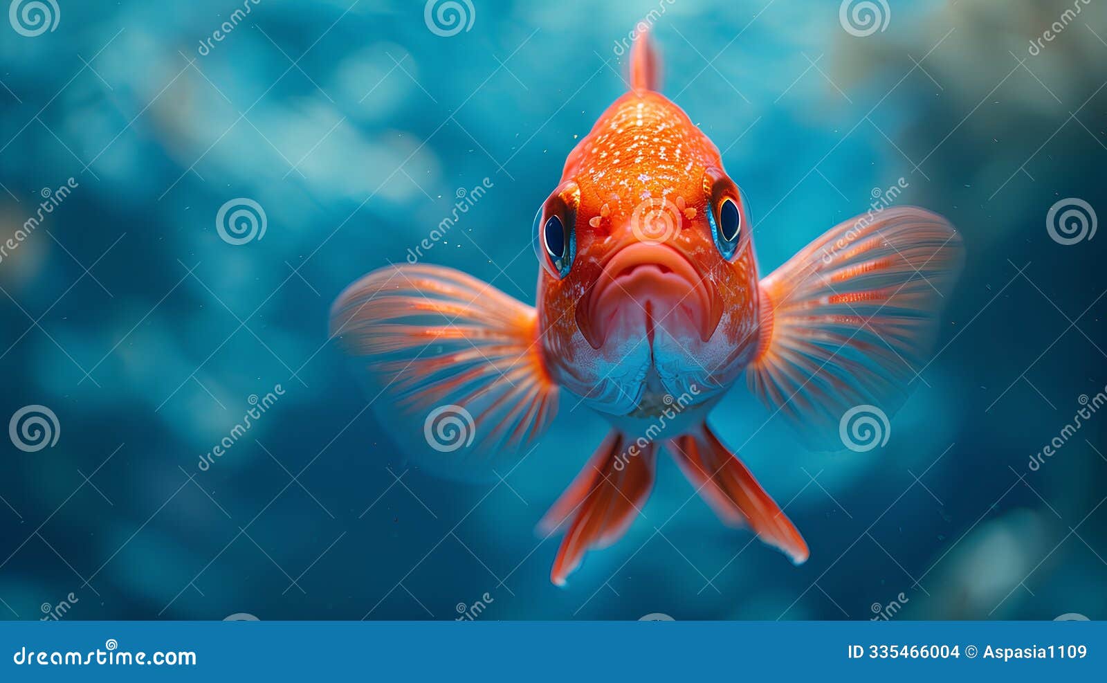 A Fish with a Sad Expression is Swimming in a Blue Ocean. AI Generated ...