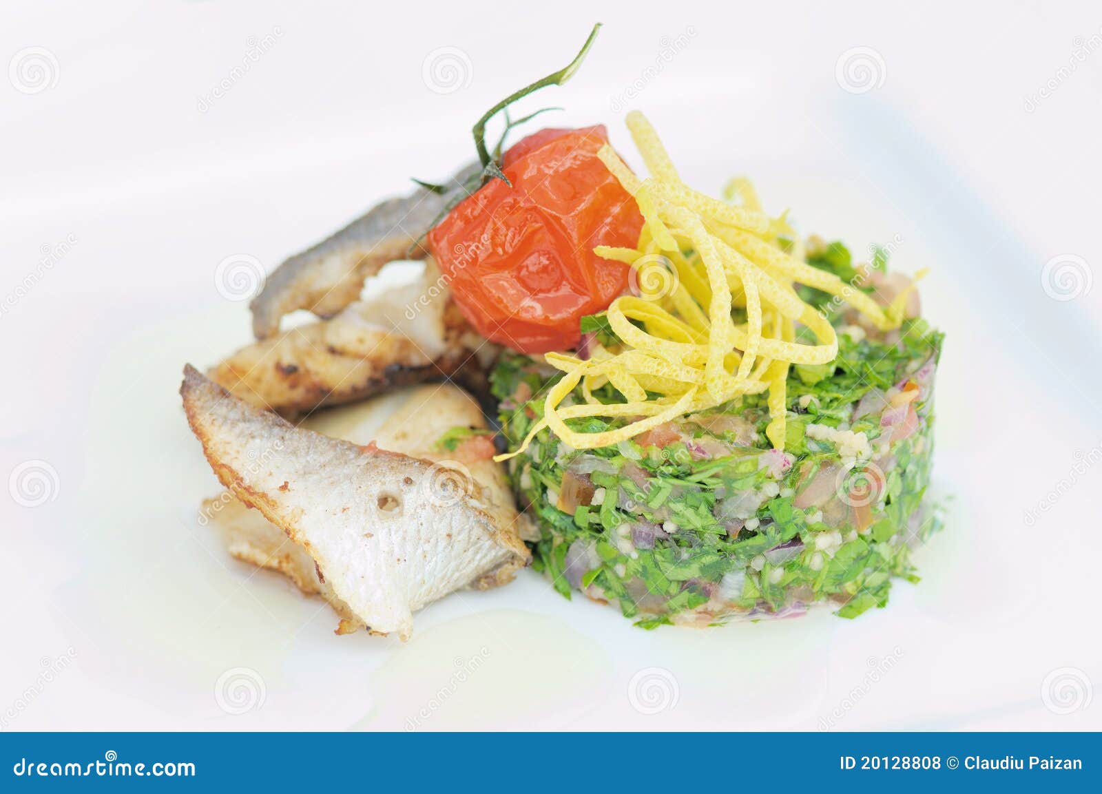 Fish and salad stock photo. Image of bright, fish, salad - 20128808