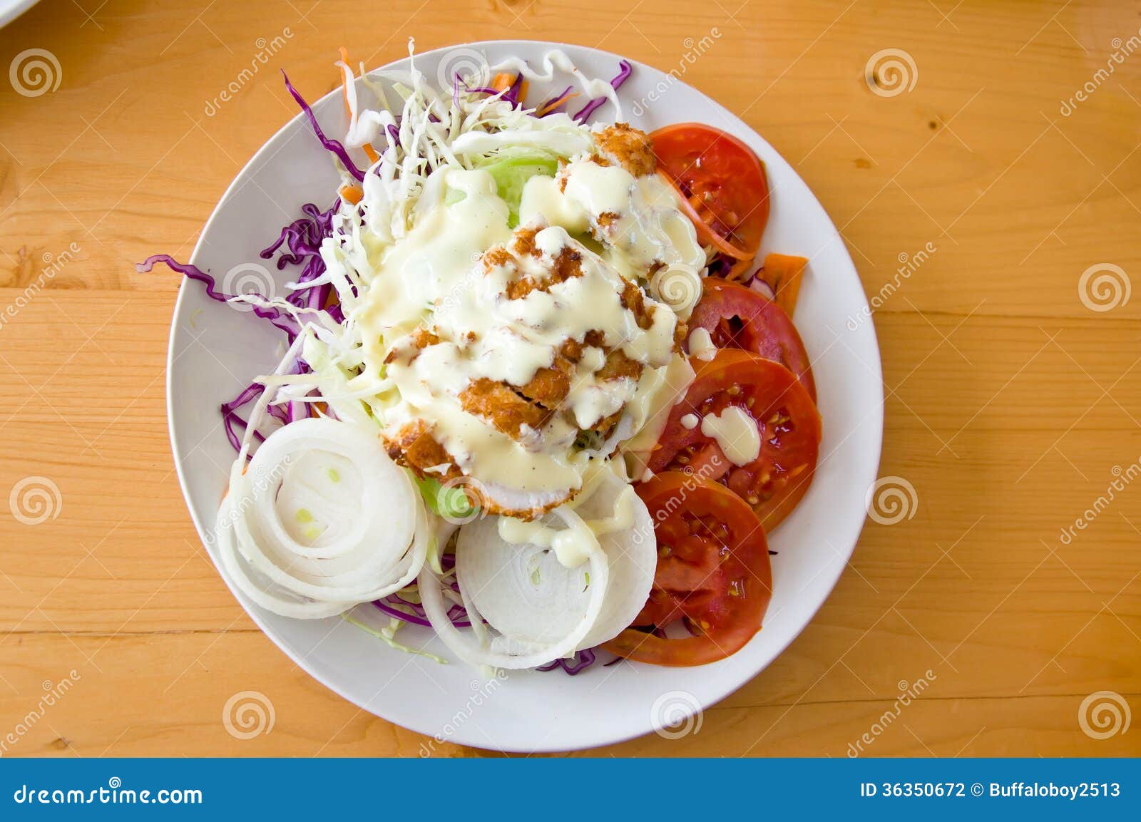 Fish salad stock photo. Image of potatoes, fries, french - 36350672