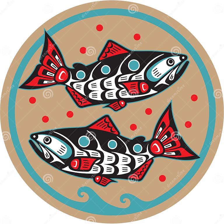Fish - Salmon - Native American Style Stock Vector - Illustration of ...