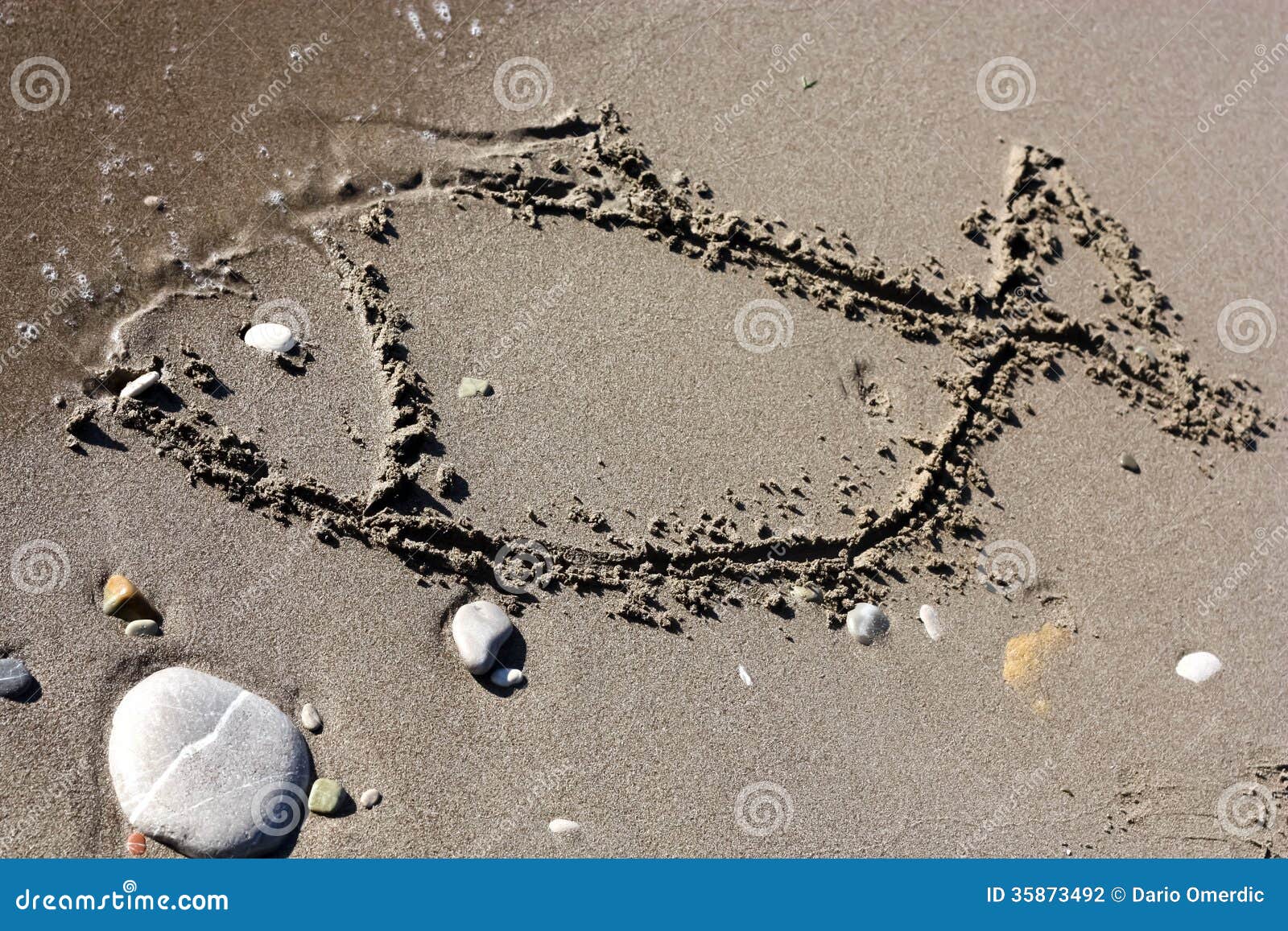 Fish in sand stock photo. Image of principle, shape, sand - 35873492