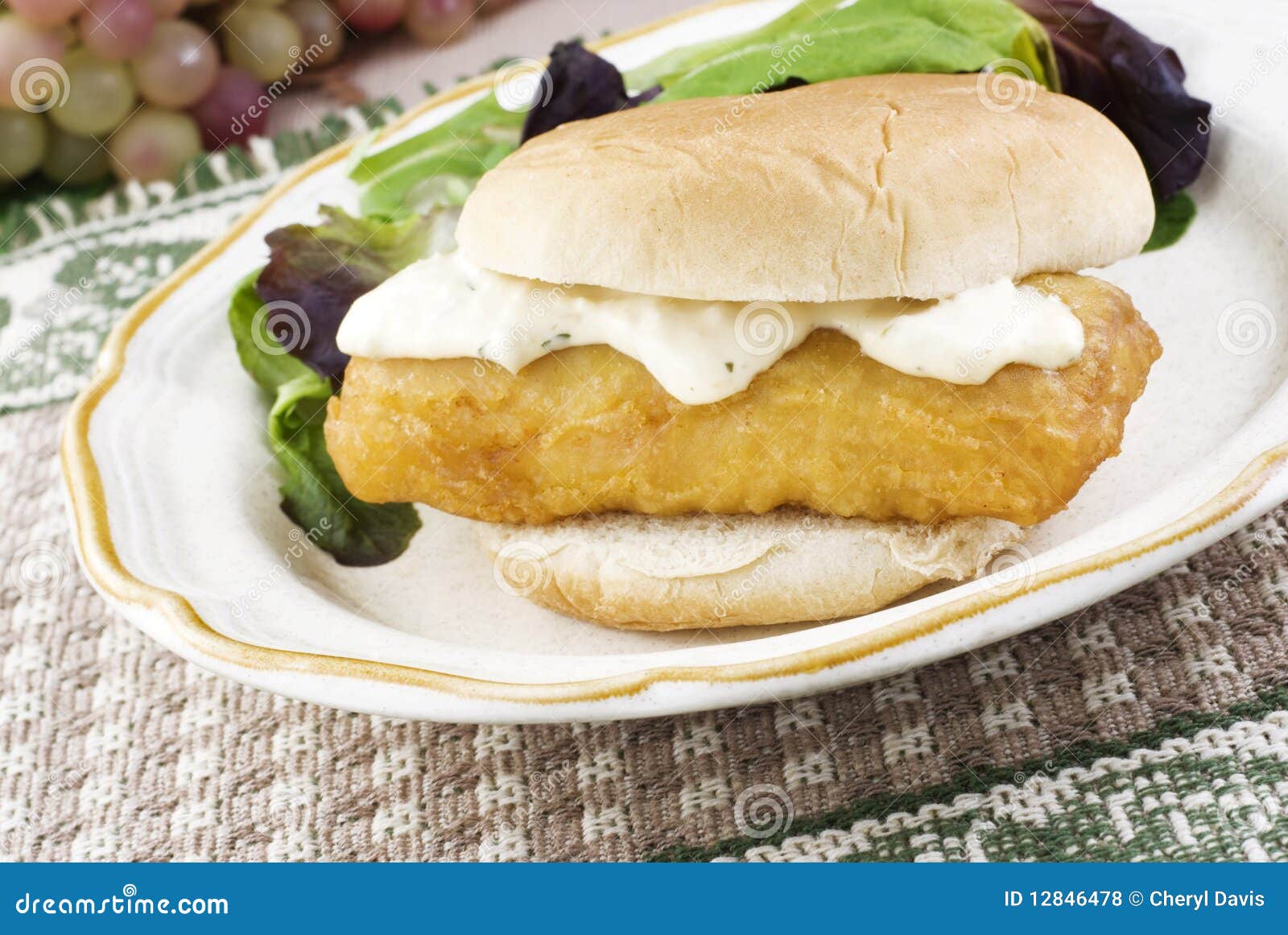 Fish Sandwich stock photo. Image of crisp, cooked, green - 12846478