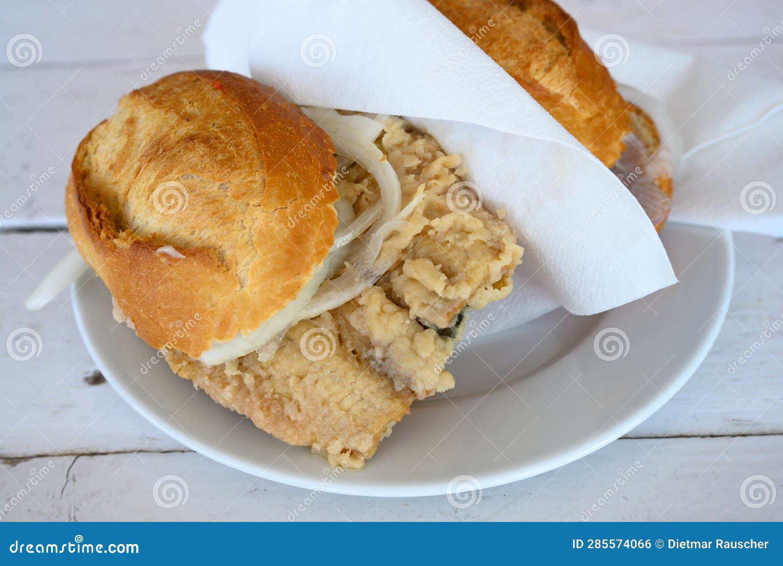 Fish Sandwich with Brathering or Fried Herring Stock Photo - Image of ...
