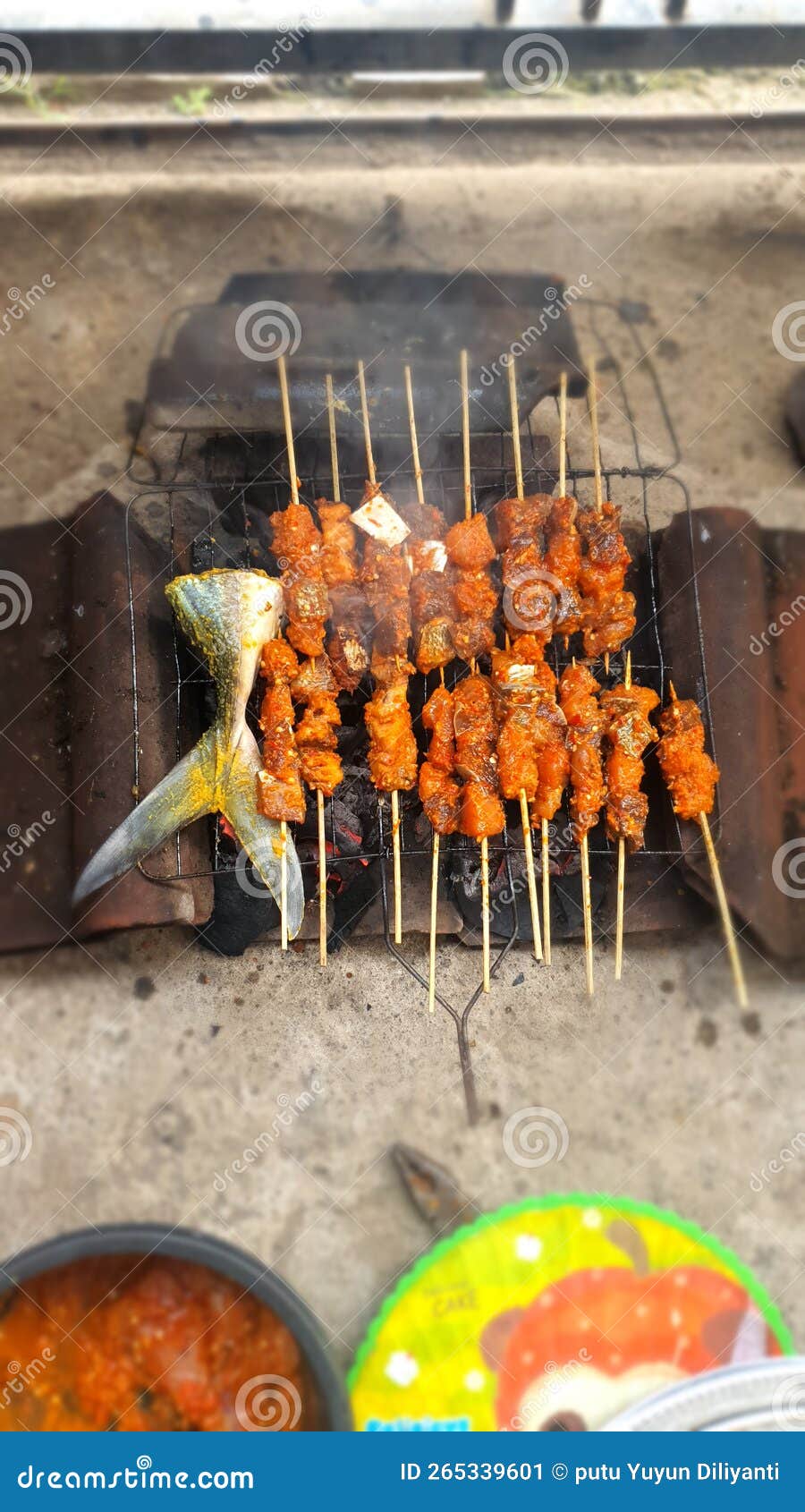 Fish Satay Balinese Satay Yummy Stock Image - Image of balinese, fish ...