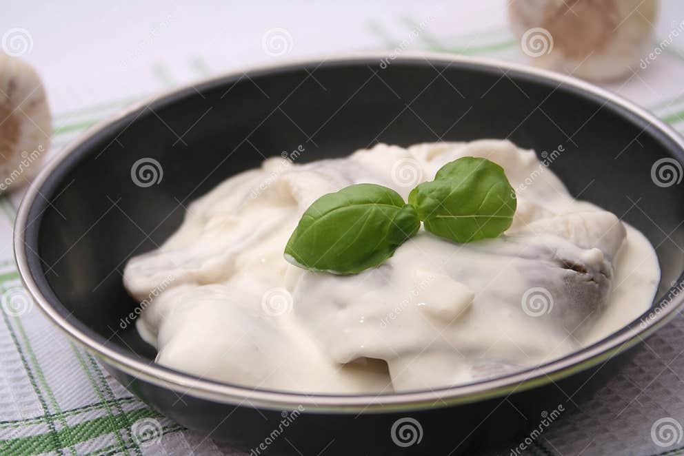 Fish with a sauce of cream stock image. Image of cream - 37539887