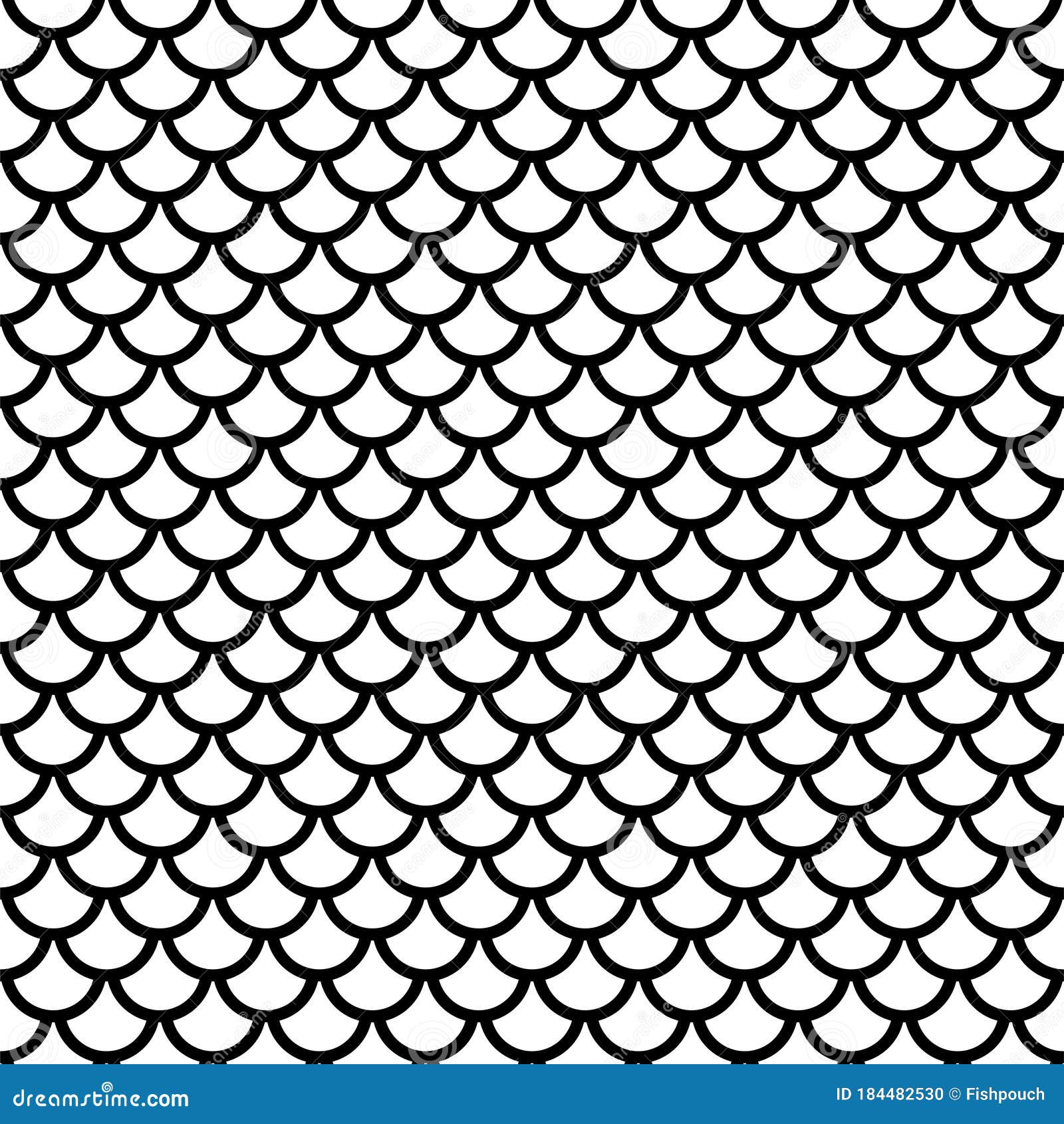 Fish Scale Grid Seamless Vector Pattern. Stock Vector - Illustration of ...
