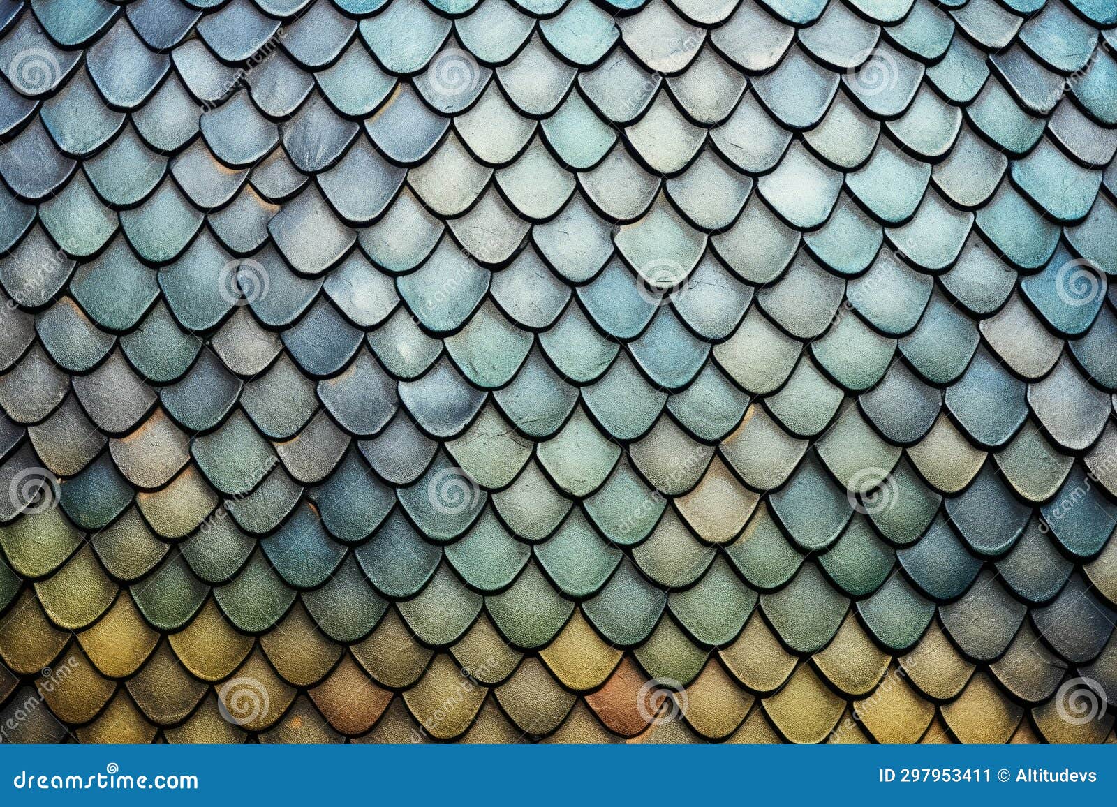 Fish Scale Pattern on a Roof Stock Image - Image of generated, tiles ...