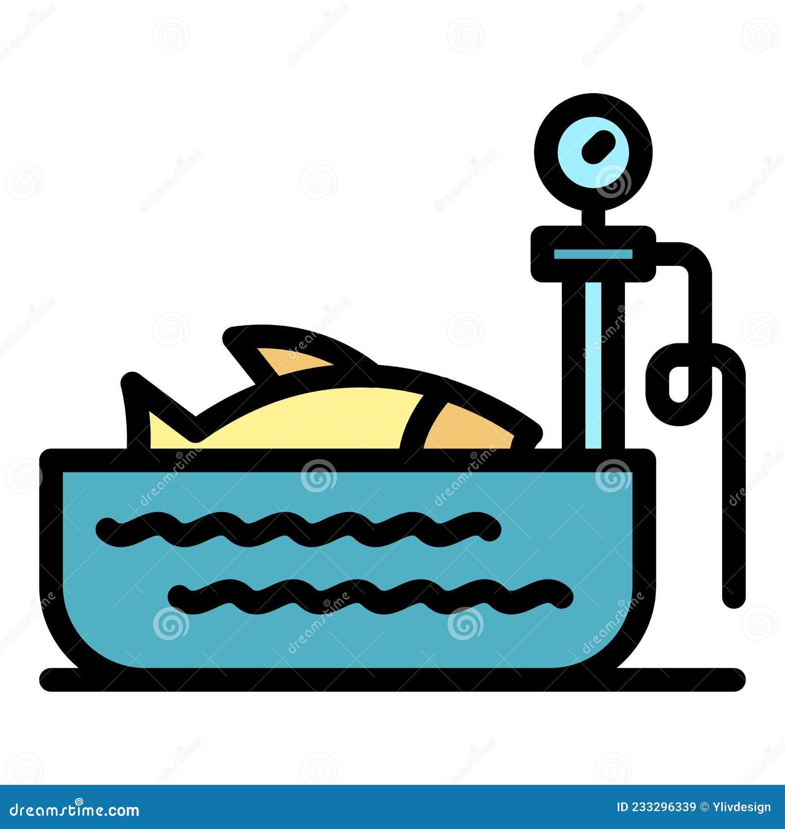 Fish on Scales Icon Color Outline Vector Stock Vector - Illustration of ...