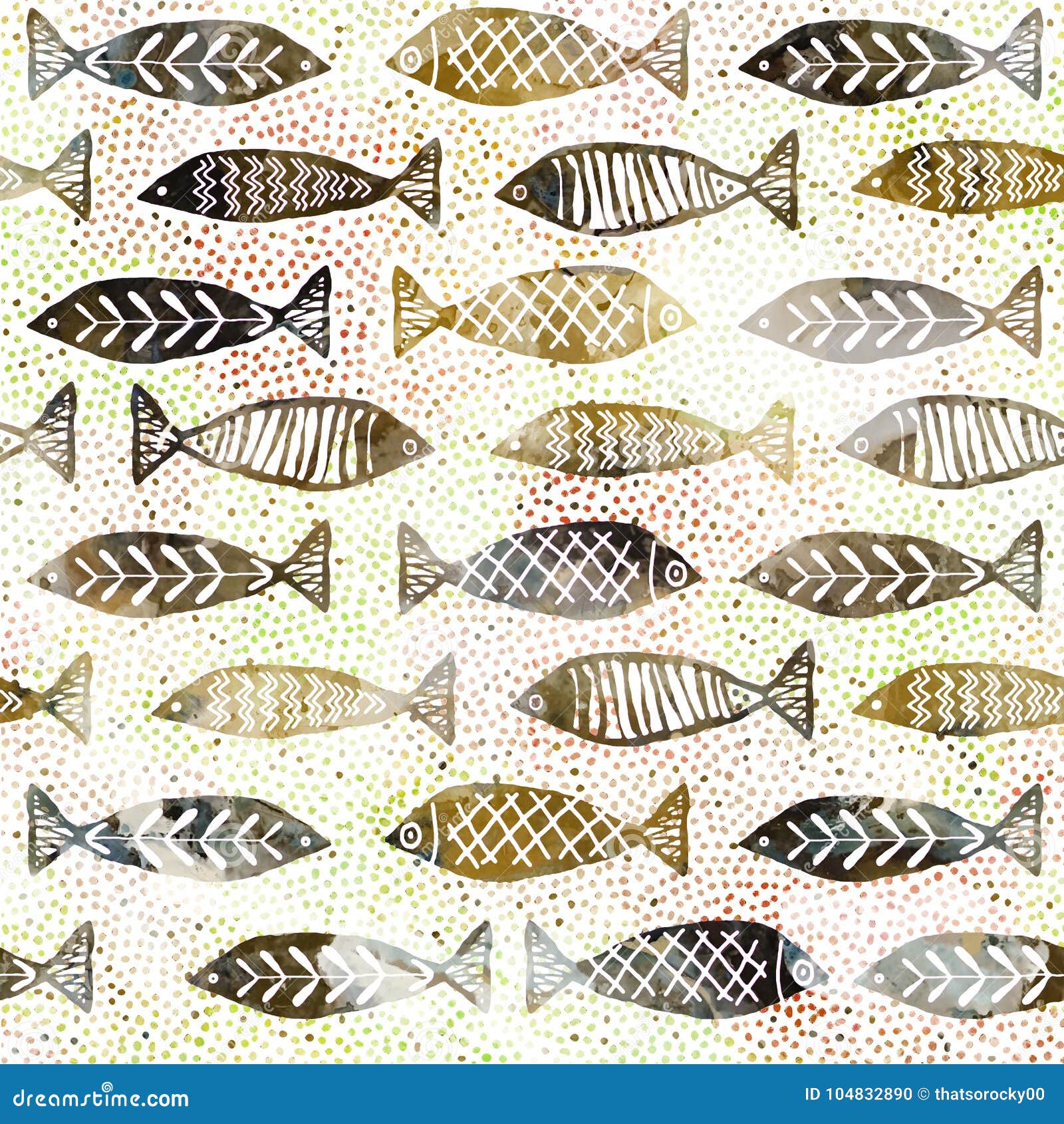 Fish Scandinavian Texture Modern Pattern Classic Stock Illustration ...