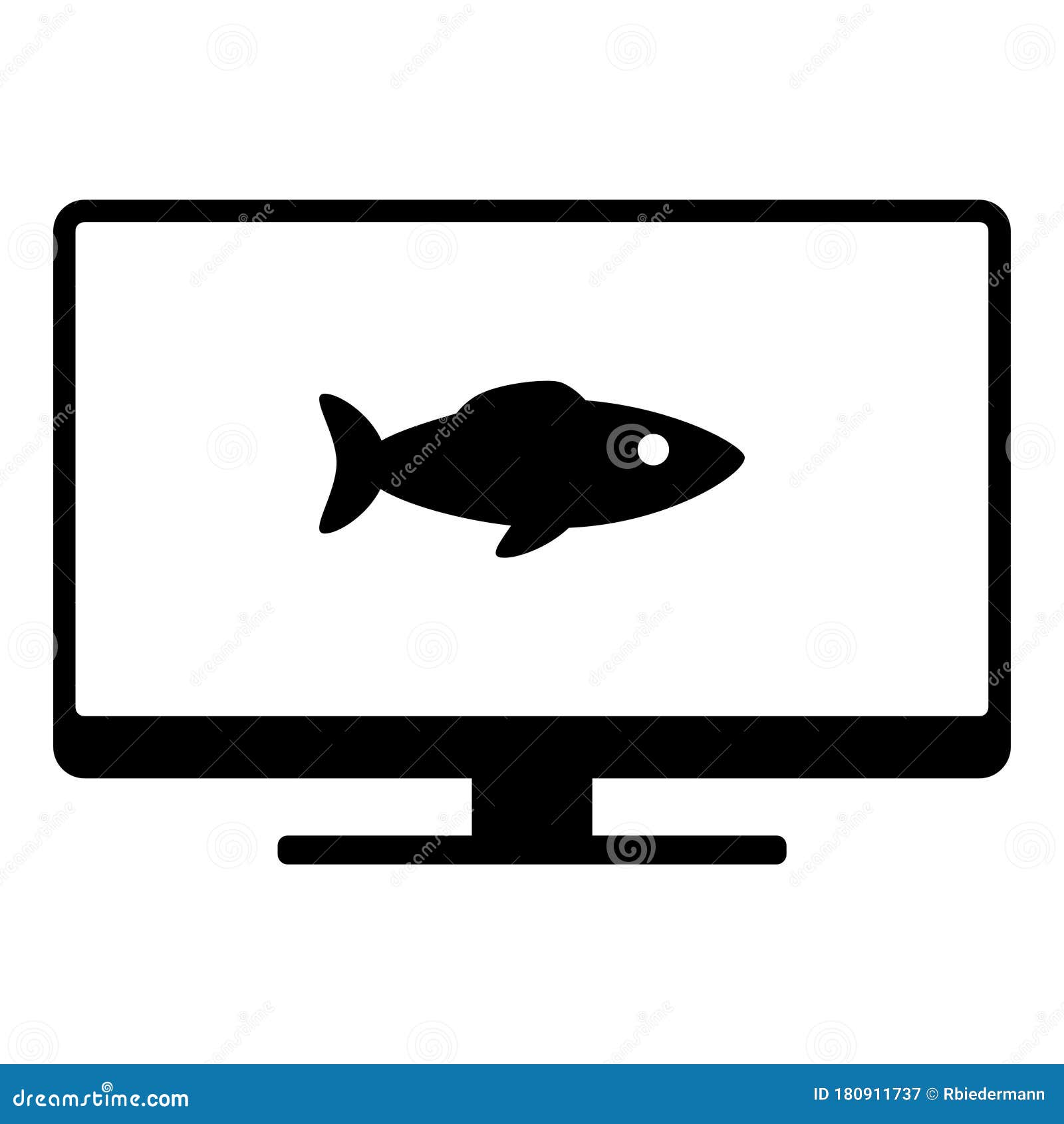 Fish and screen stock vector. Illustration of water - 180911737