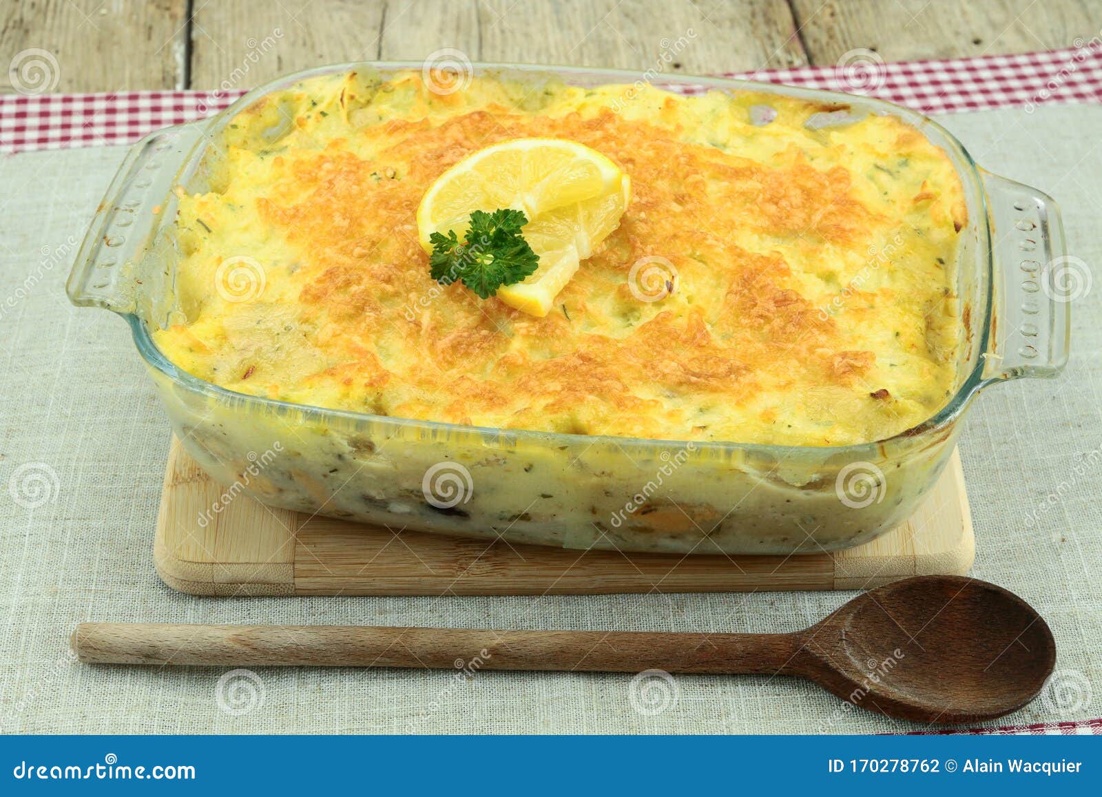Fish and seafood gratin stock photo. Image of gratinaaea - 170278762