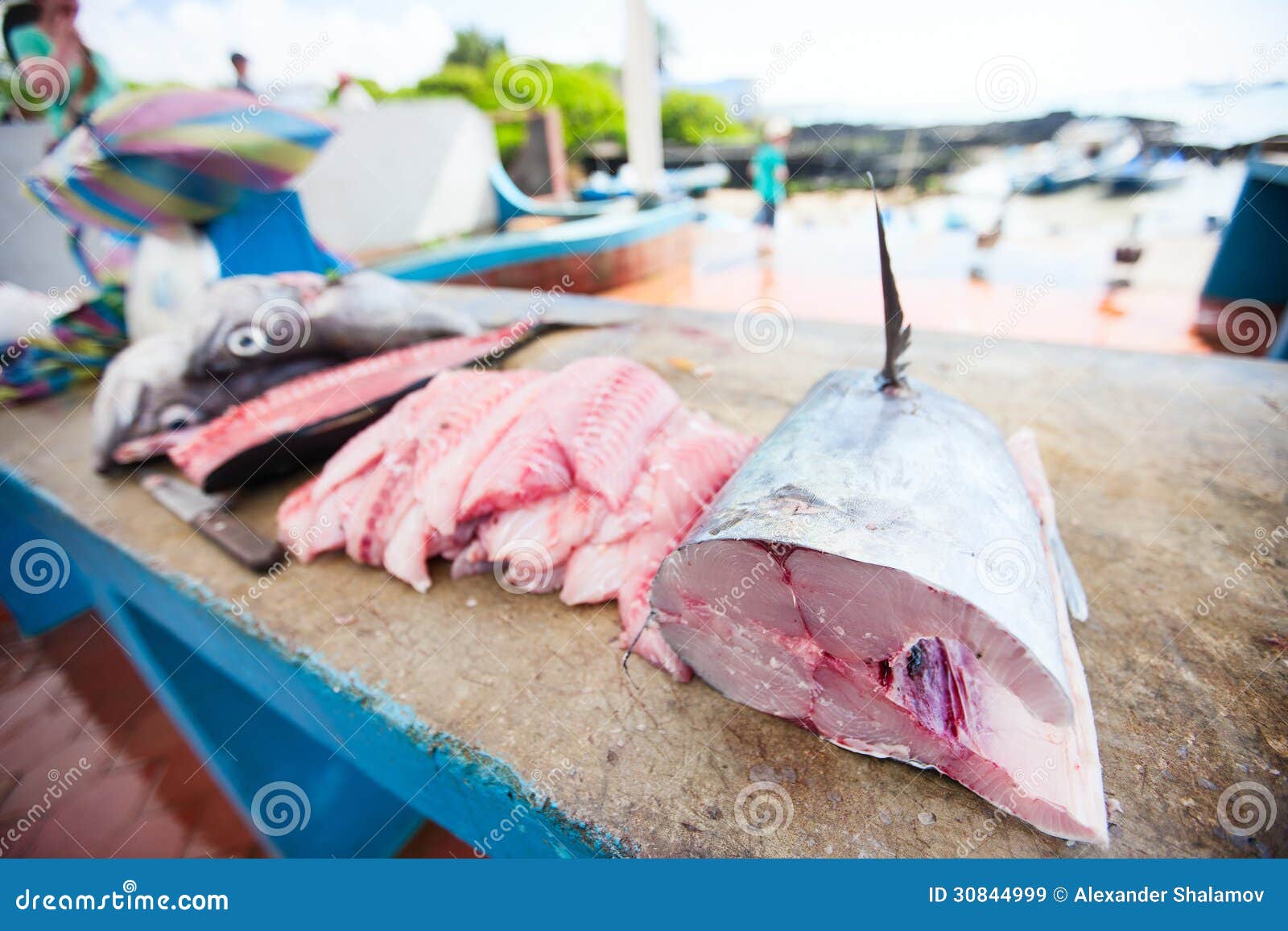 Fish at seafood market stock image. Image of ingredient - 30844999