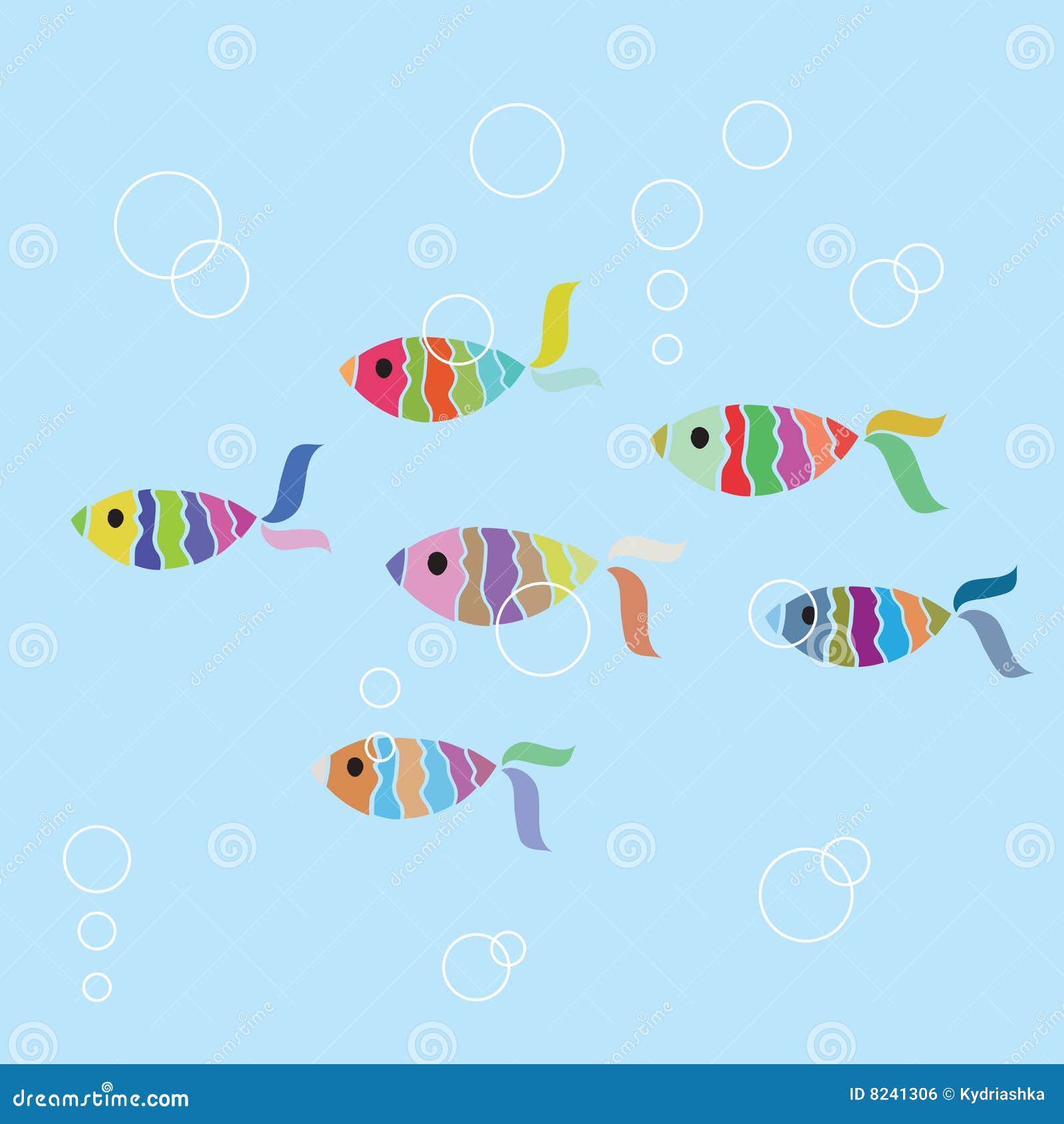 Fish Seamless Pattern Cute Cartoon Fish Kids Background. Marine Life ...