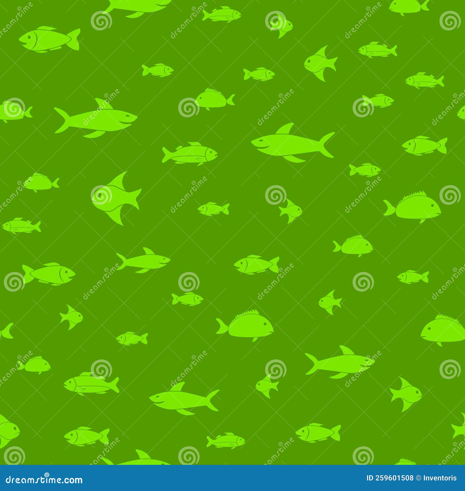 Fish Seamless Pattern Background. Vector Illustration Backdrop. Stock ...