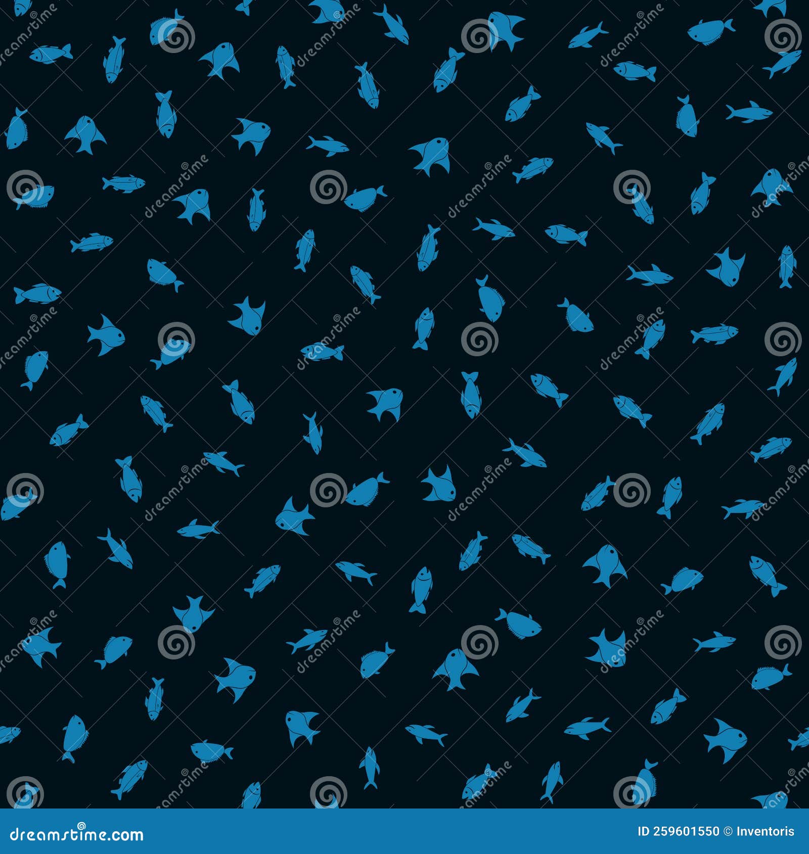 Fish Seamless Pattern Background. Vector Illustration Backdrop. Stock ...