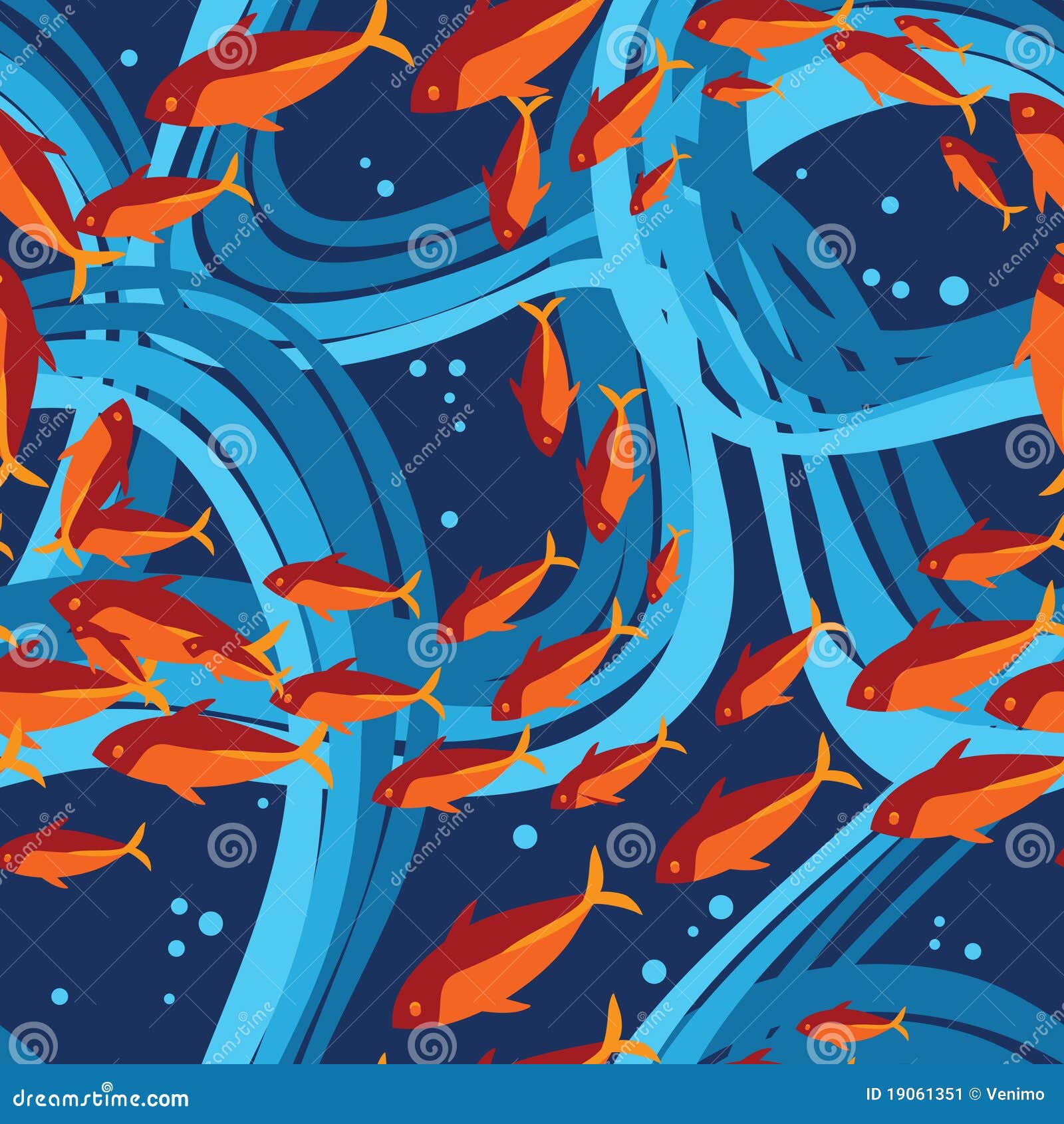 Fish Seamless Pattern in Bright Colors Stock Vector - Illustration of ...
