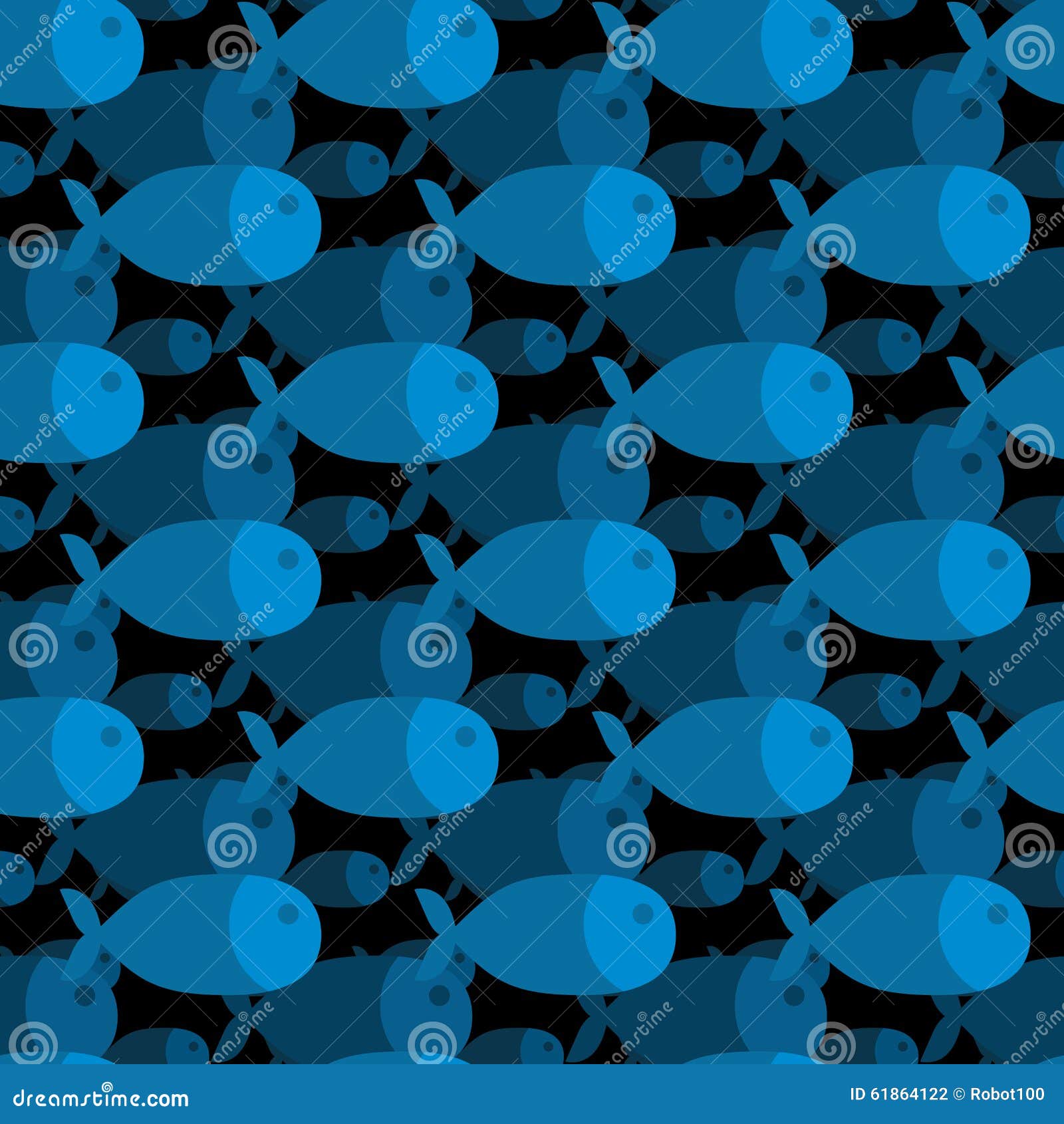 Fish Seamless Pattern. 3d Ocean Animals Background Stock Vector - Illustration of decorative ...