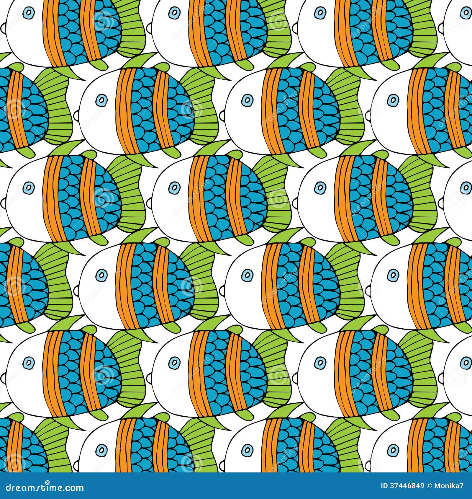 Fish seamless pattern stock illustration. Illustration of children ...