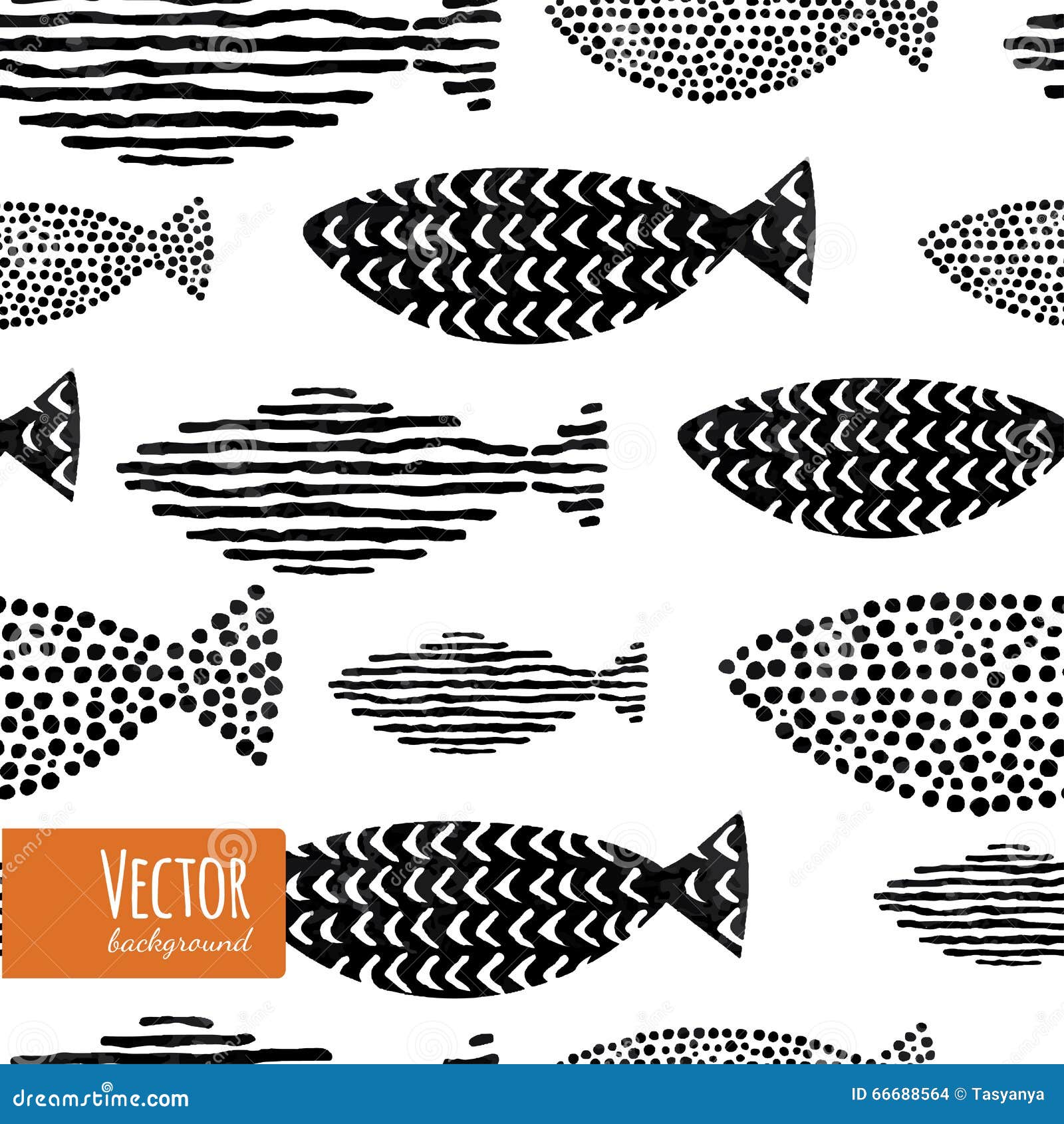 Fish Seamless Pattern. Colordul Fish With Stripes Ans Dots. Vector ...