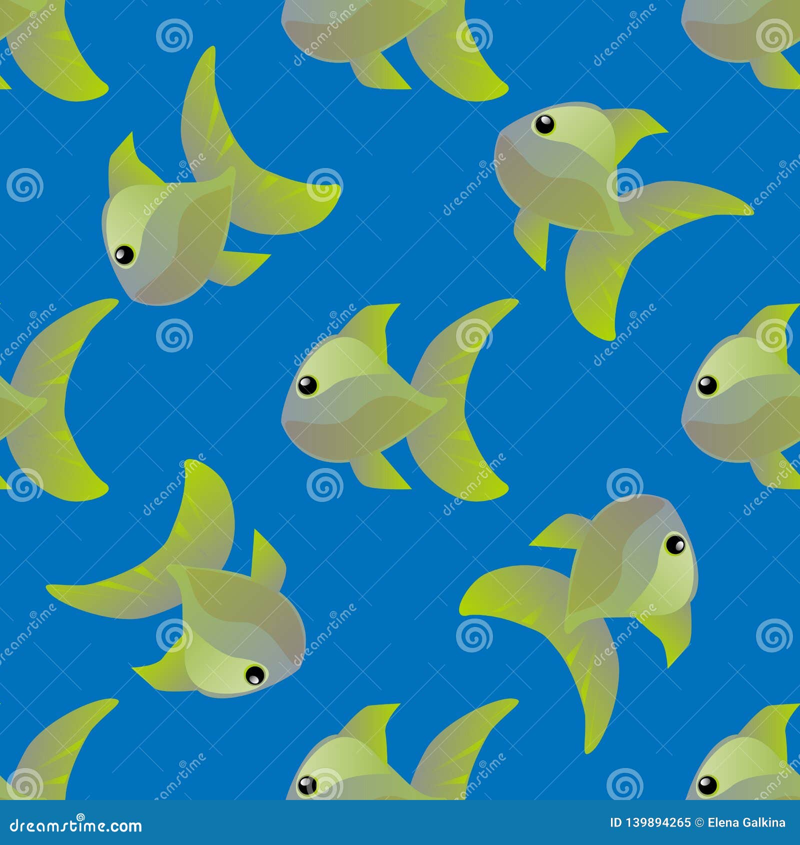 Fish seamless pattern stock vector. Illustration of aquarium - 139894265