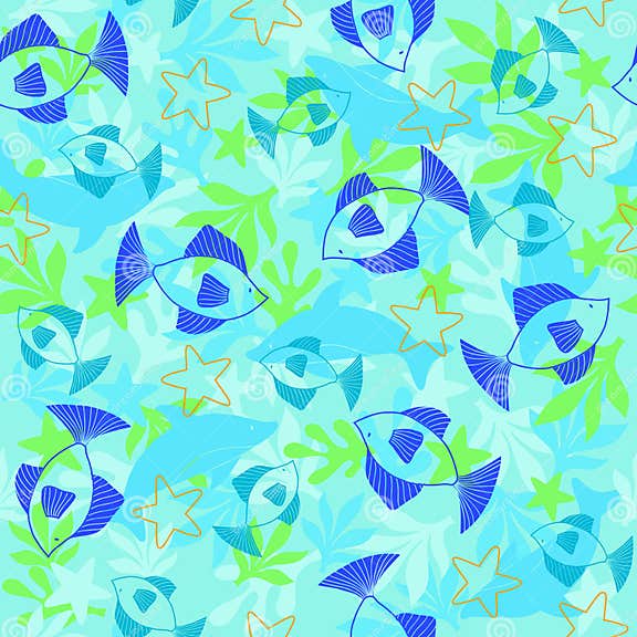 Fish Seamless Repeat Pattern Vector Stock Vector - Illustration of ...