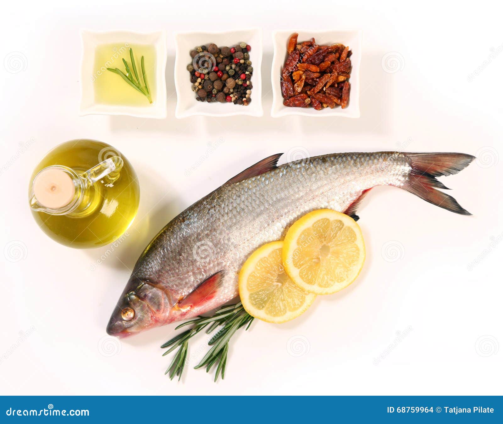 Fish and seasoning stock photo. Image of table, healthy - 68759964