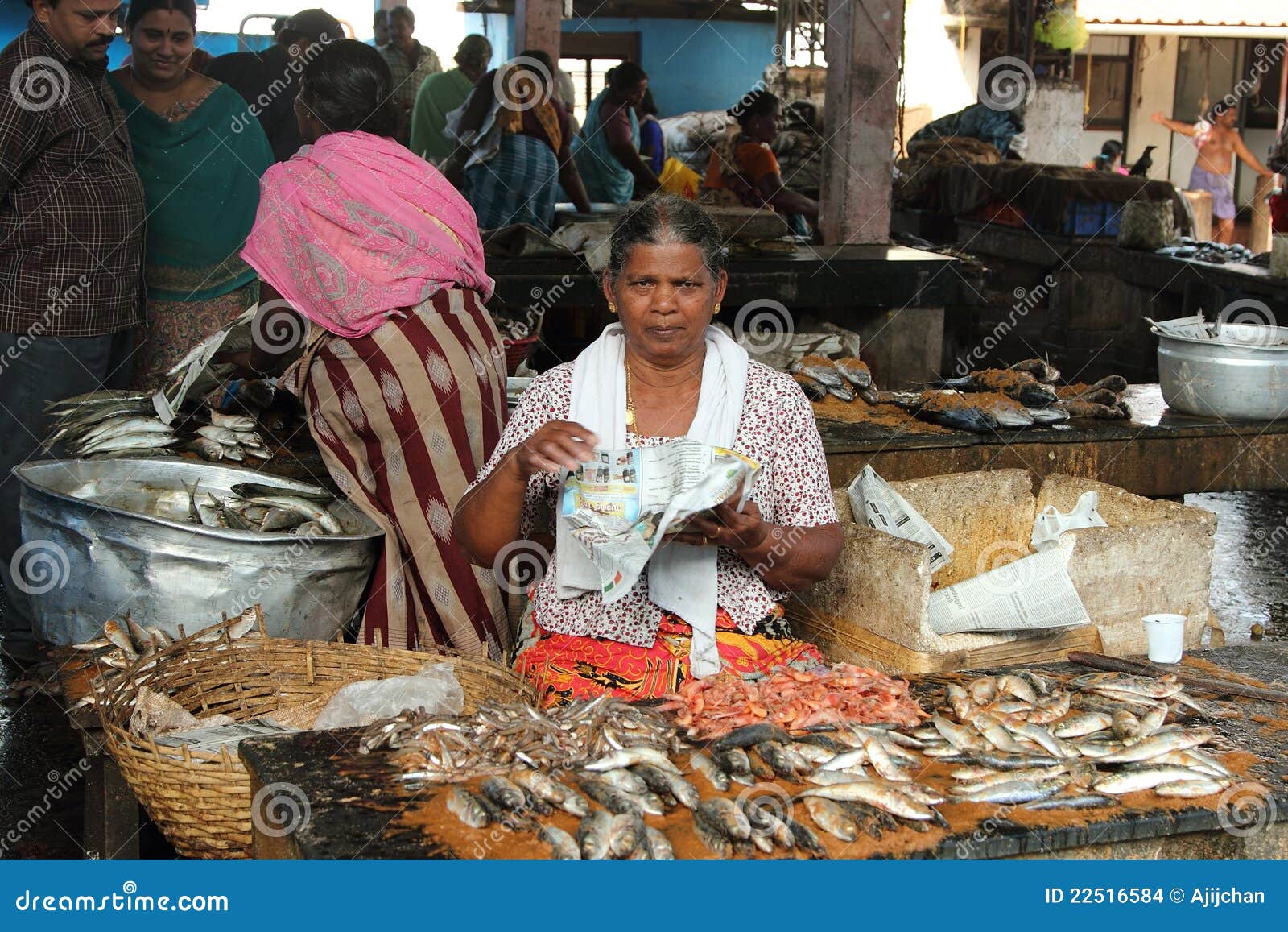 Fish seller editorial stock image. Image of selling, public - 22516584