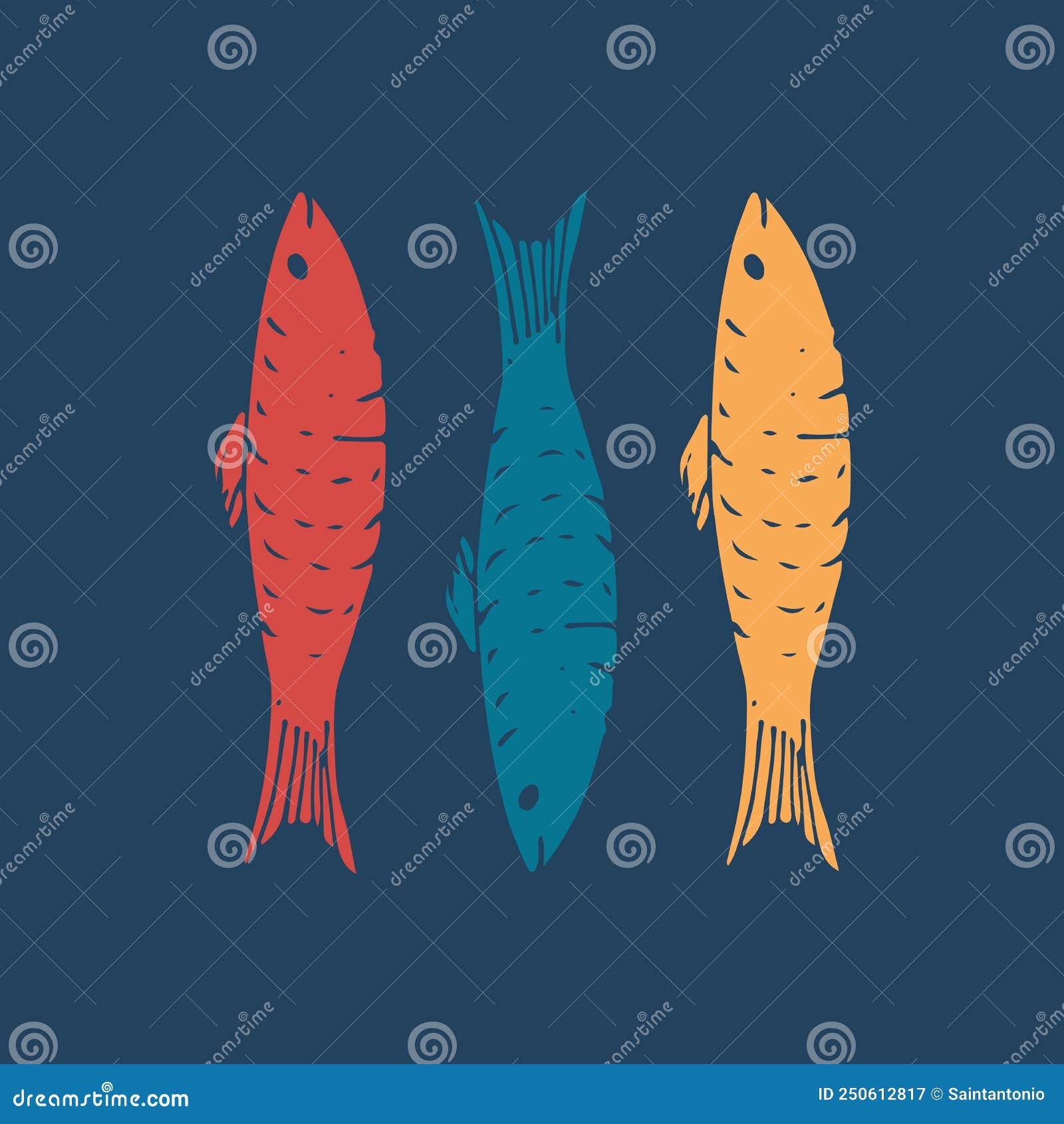 Fish Set, Cartoon Fish Sketch Doodle, Vector Illustration Stock Vector ...