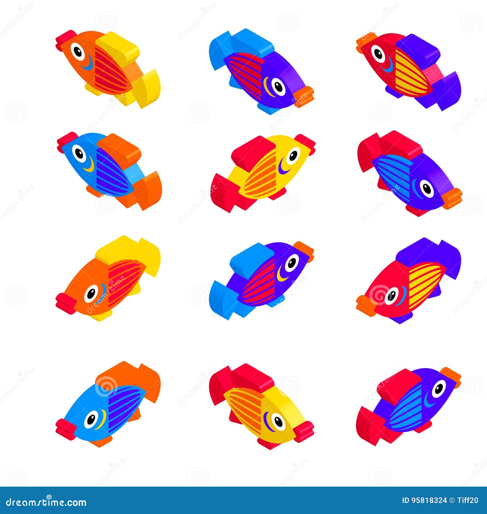 Fish stock vector. Illustration of design, simple, repetition - 95818324