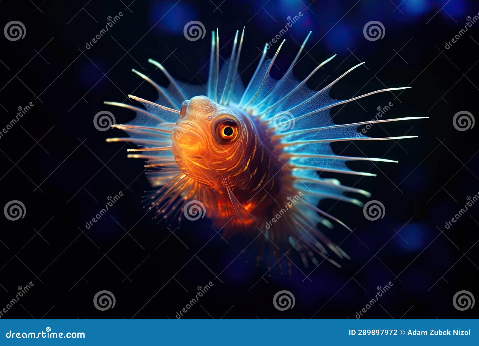A fish with sharp fins stock illustration. Illustration of predator ...