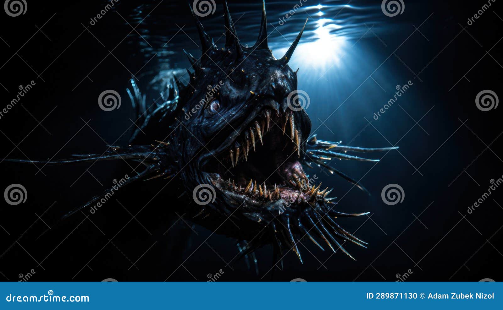 A Fish with Sharp Spikes and Sharp Teeth Stock Illustration ...