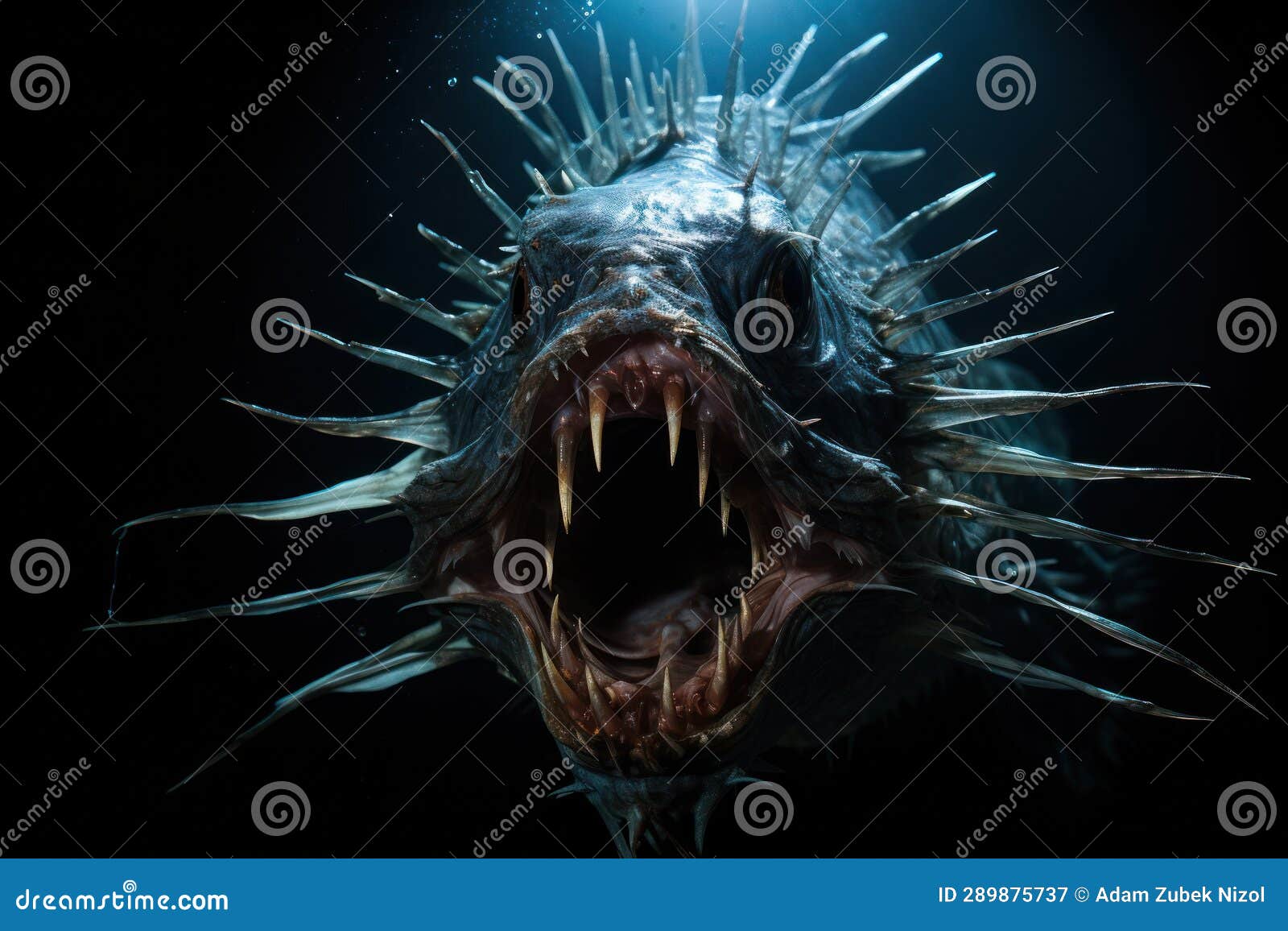 A fish with sharp teeth stock illustration. Illustration of generative ...