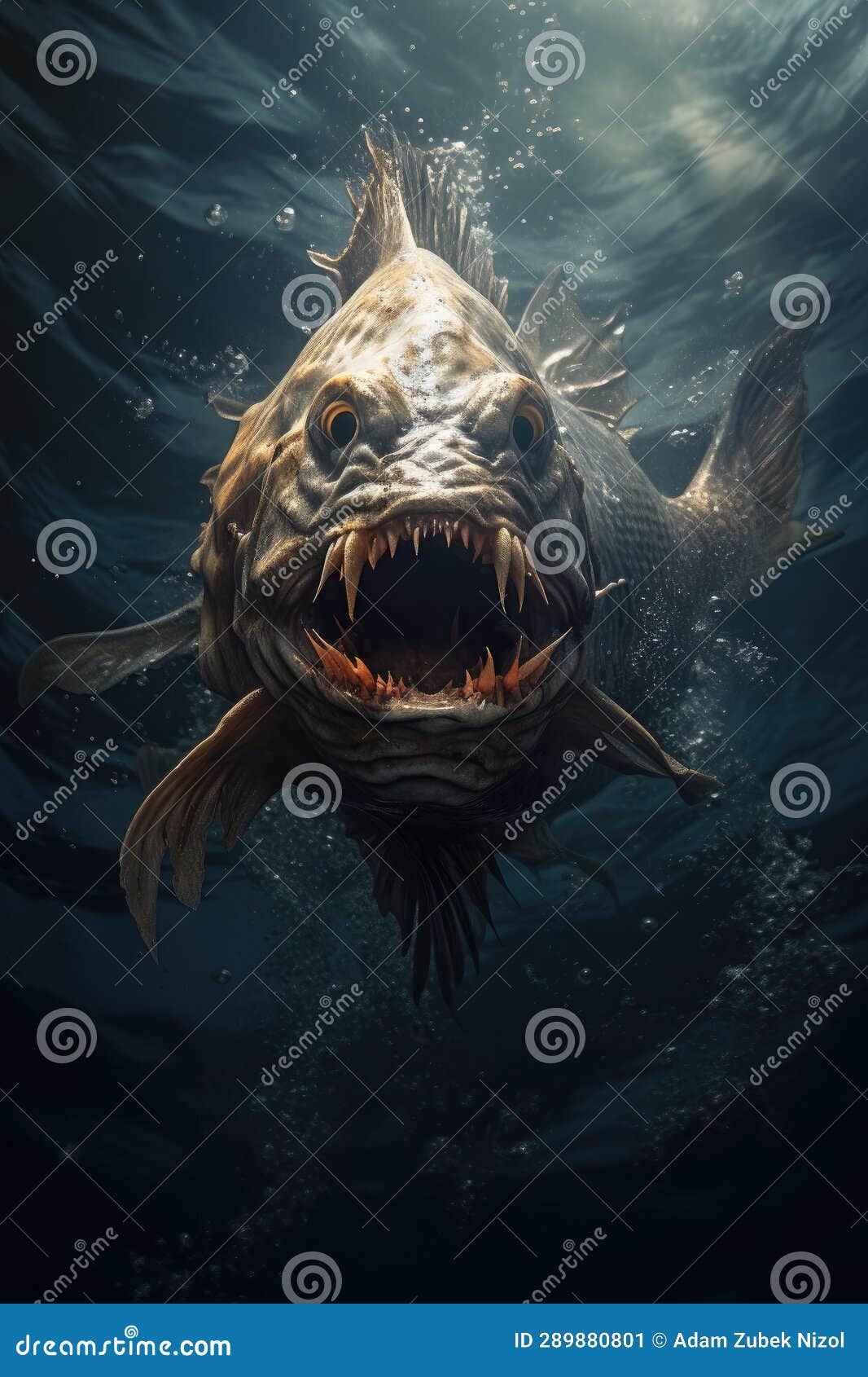 A fish with sharp teeth stock illustration. Illustration of animal ...