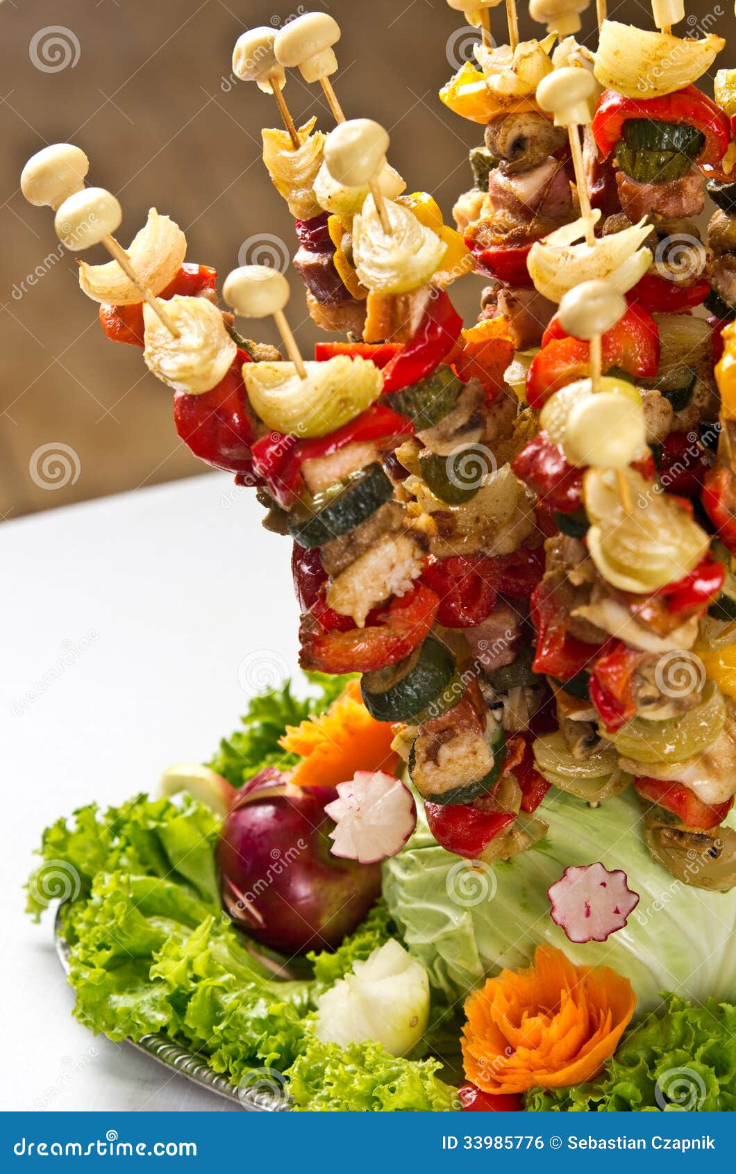 Fish shashlik buffet style stock photo. Image of table - 33985776