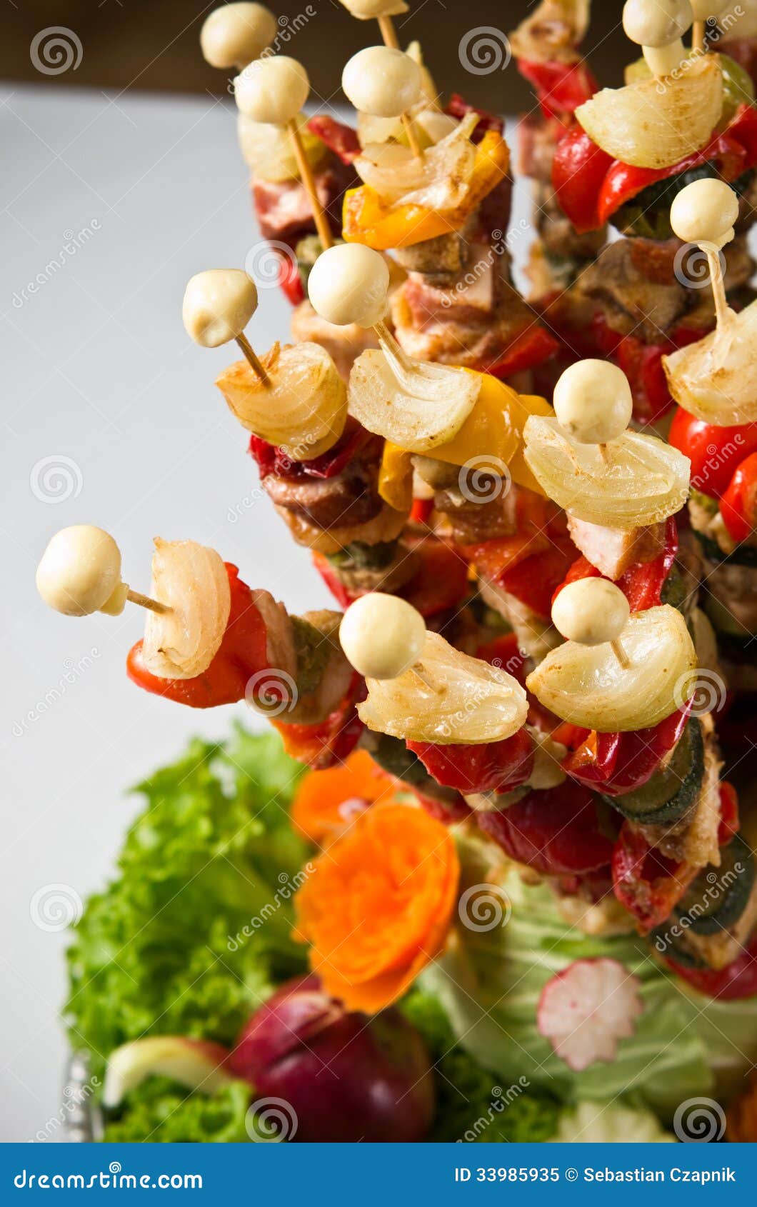 Fish shashlik buffet style stock image. Image of elegant - 33985935
