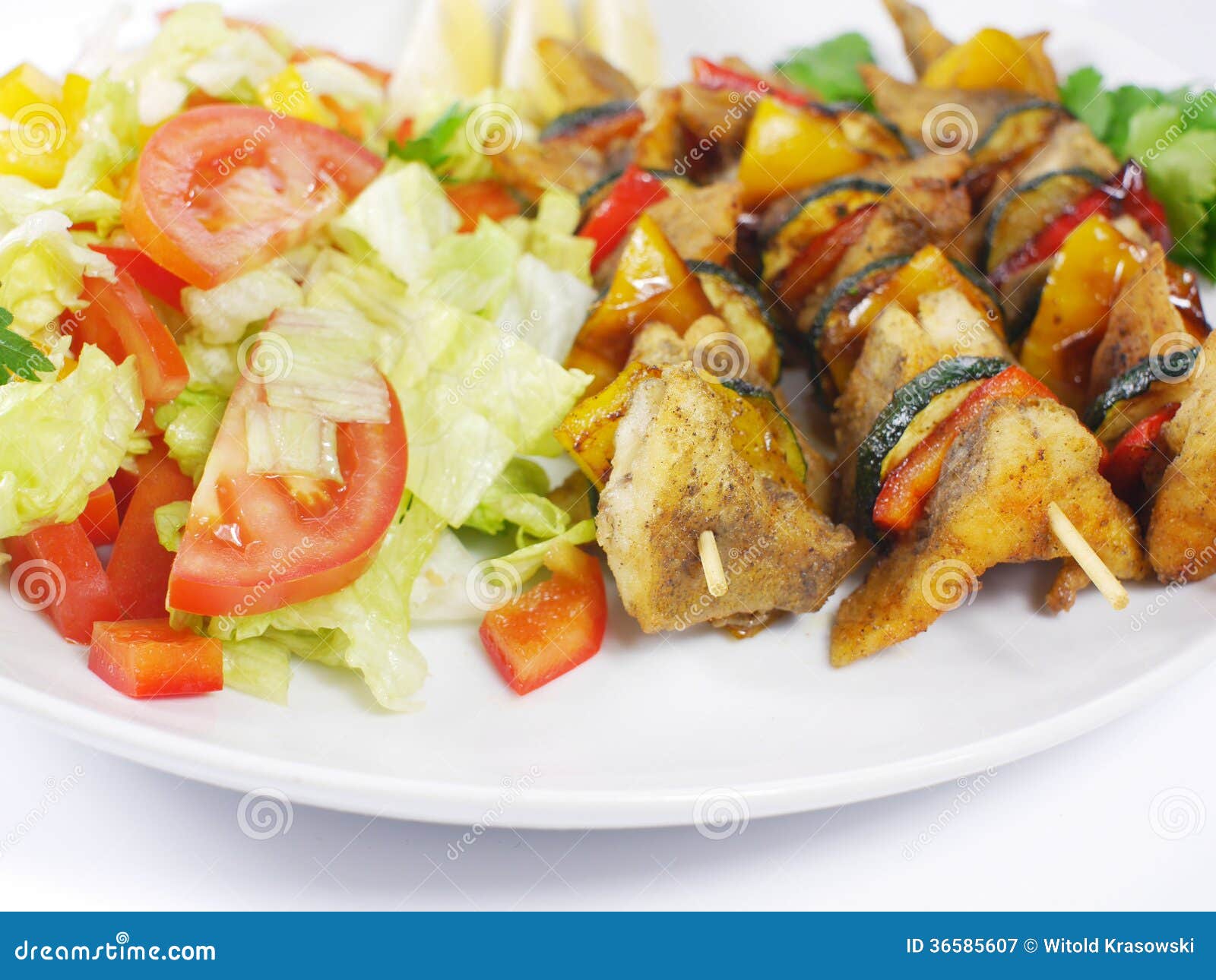 Fish shashlik stock image. Image of pepper, heart, meat - 36585607