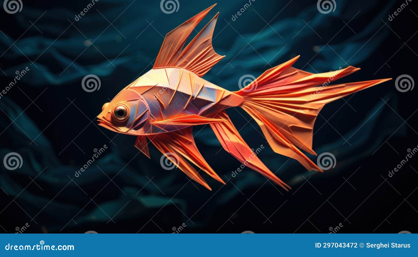 A Fish is Shown in a Low Poly Style, AI Stock Illustration ...
