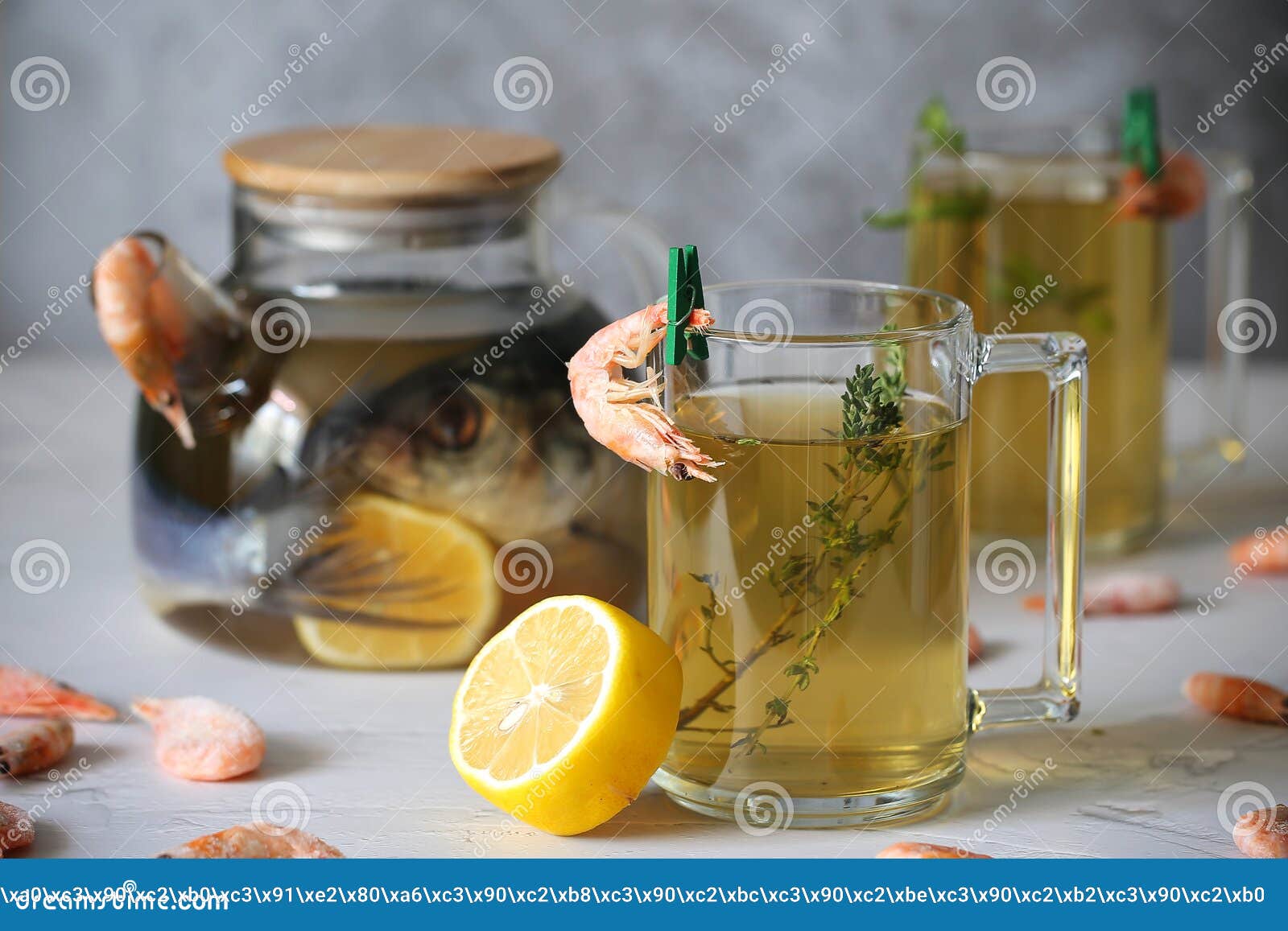 Fish and Shrimp Tea is on the Table Stock Photo - Image of kitchen ...