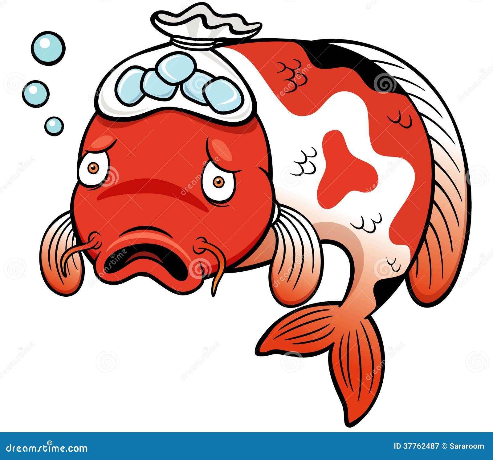 Fish sick cartoon stock vector. Illustration of clipart - 37762487