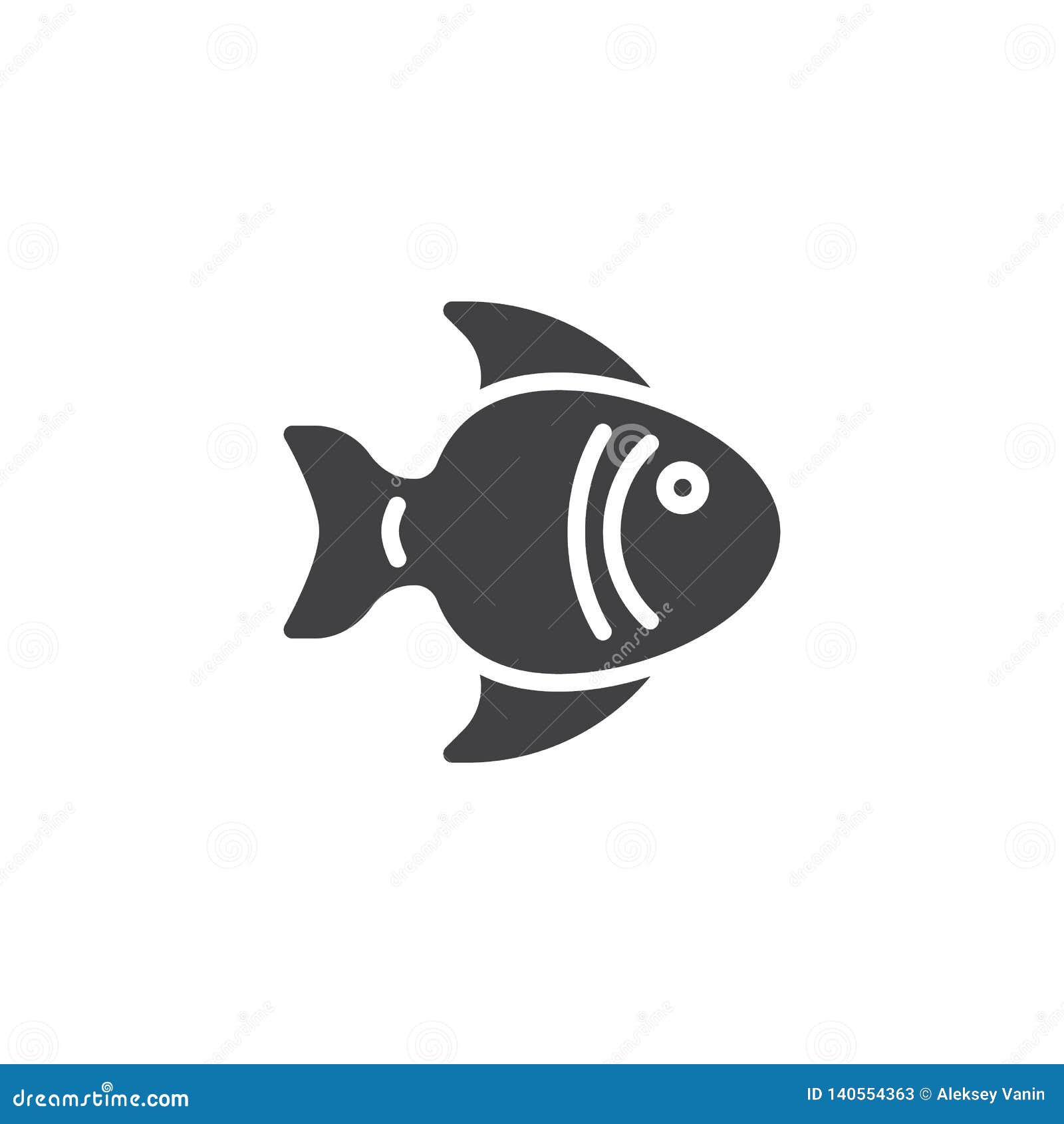 Fish side view vector icon stock vector. Illustration of seafood ...
