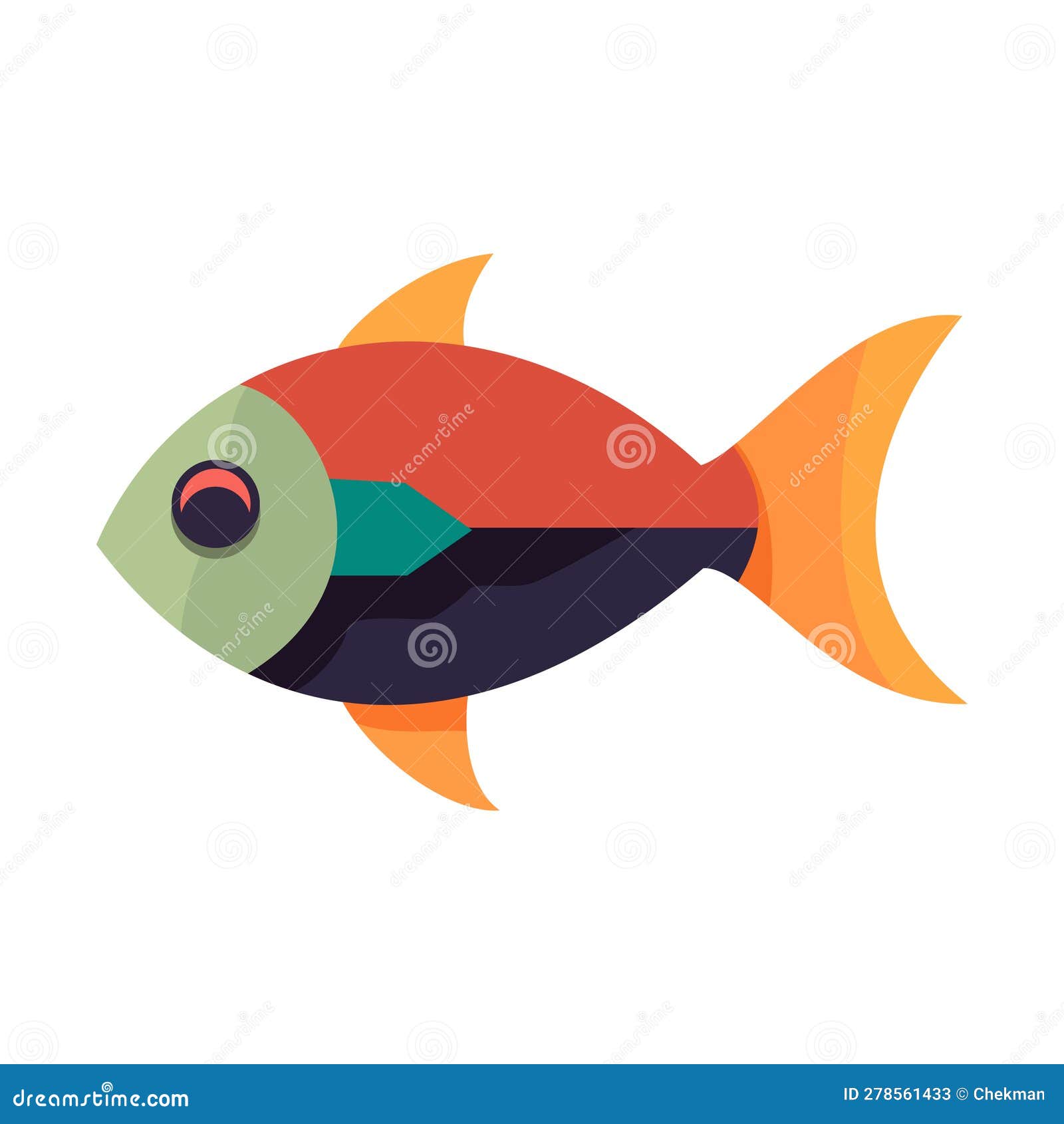 Fish Sign. Abstract Fish Icon on White Background Stock Vector ...