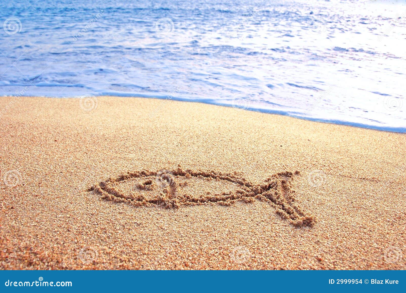 Christian Fish Symbol In Sand
