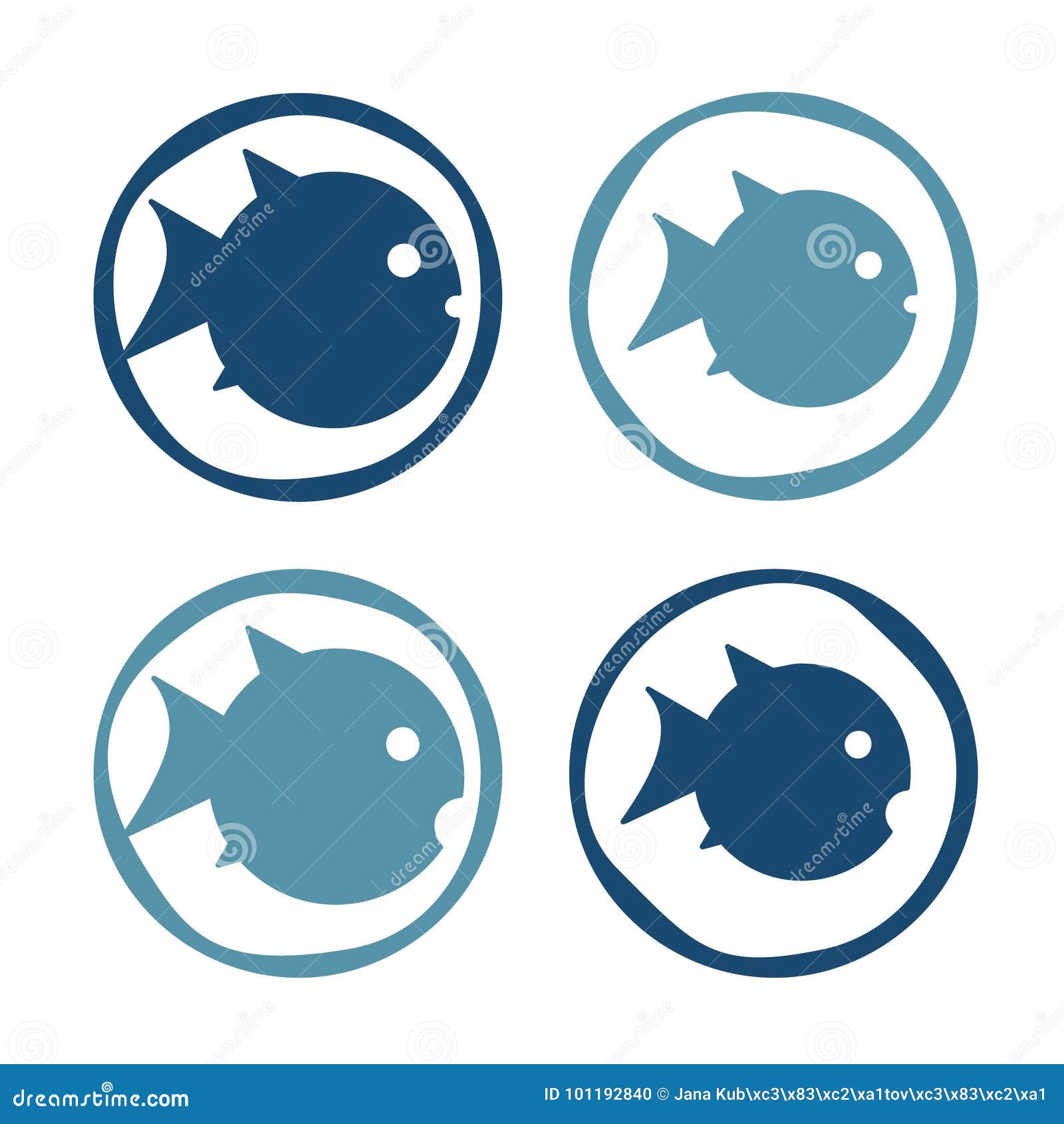 Fish signs stock vector. Illustration of blue, signs - 101192840