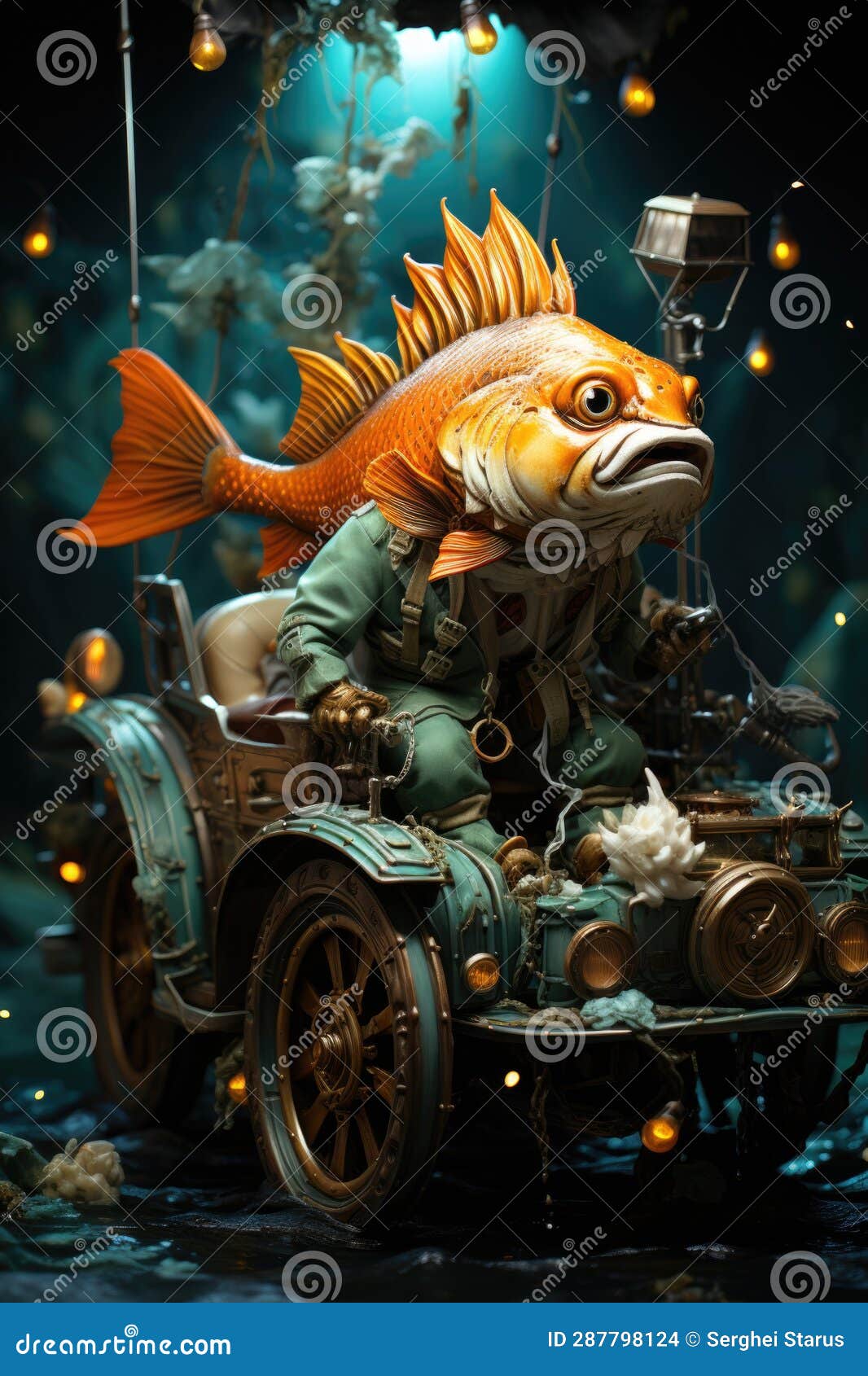 A Fish that is Driving a Strange Car. Generative AI Image. Stock ...