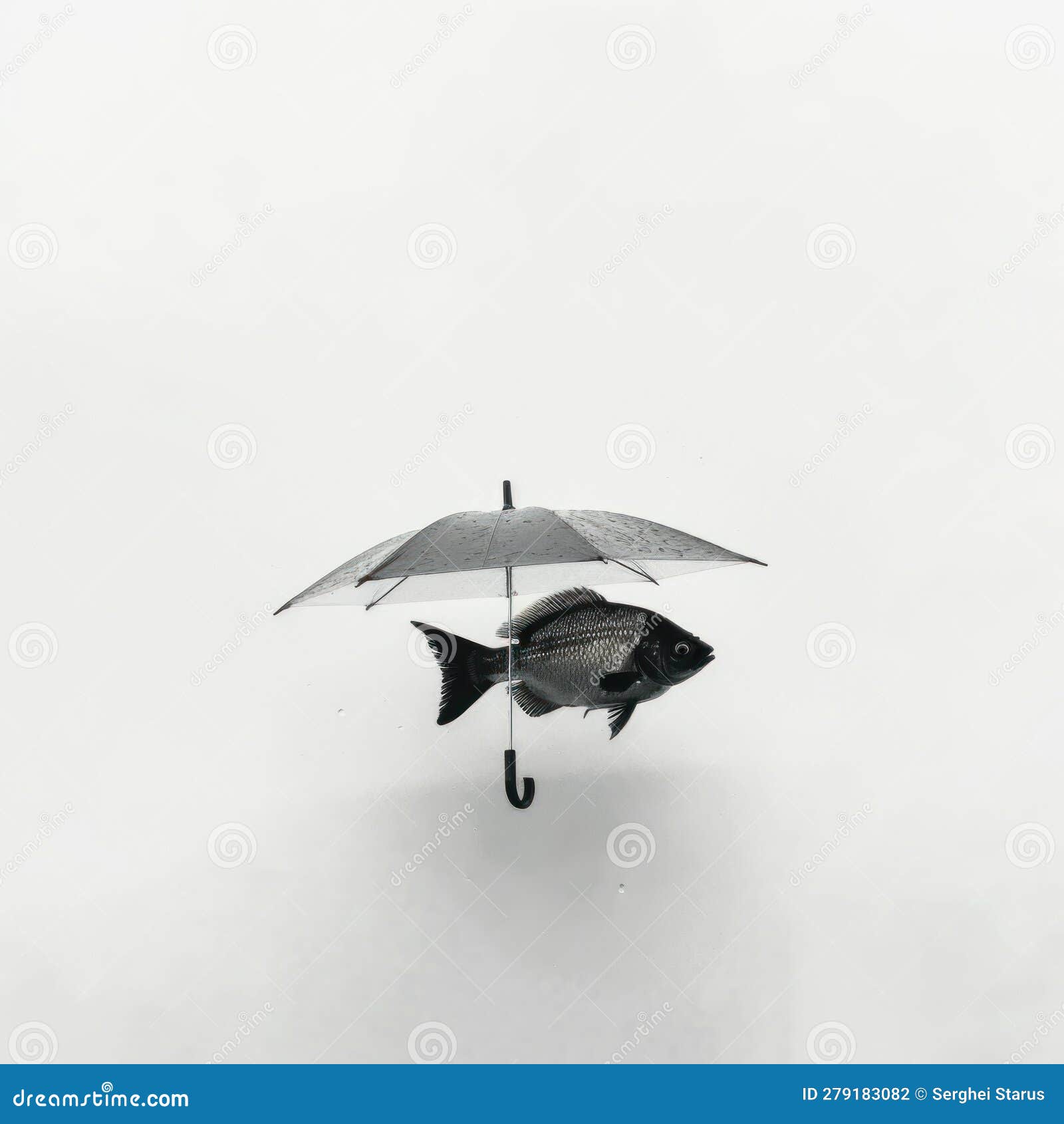 A Fish that is Sitting Under an Umbrella. Generative AI Image. Stock ...